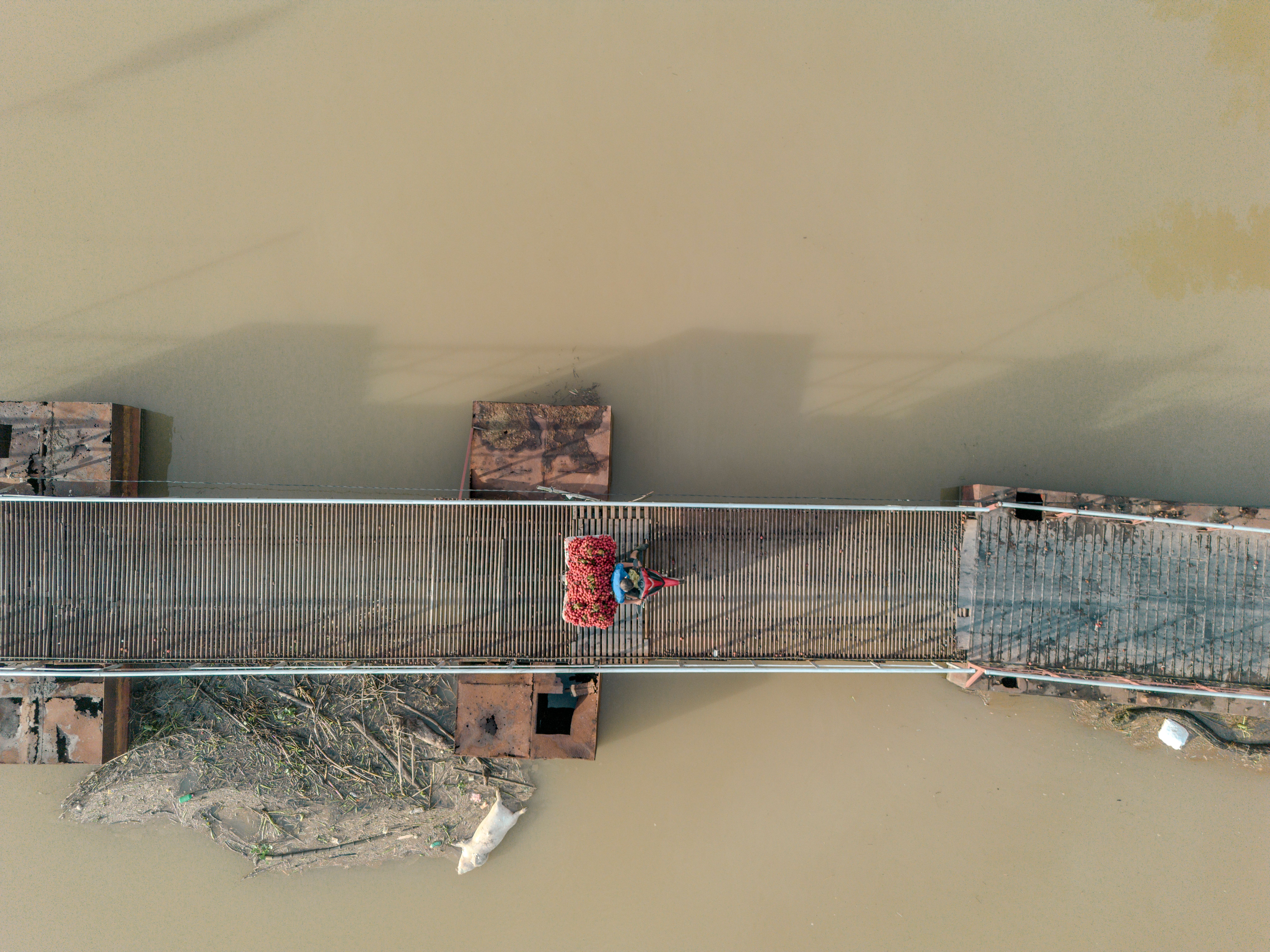 Aerial View of Lychee Farmer on Bridge in Bac Giang · Free Stock Photo