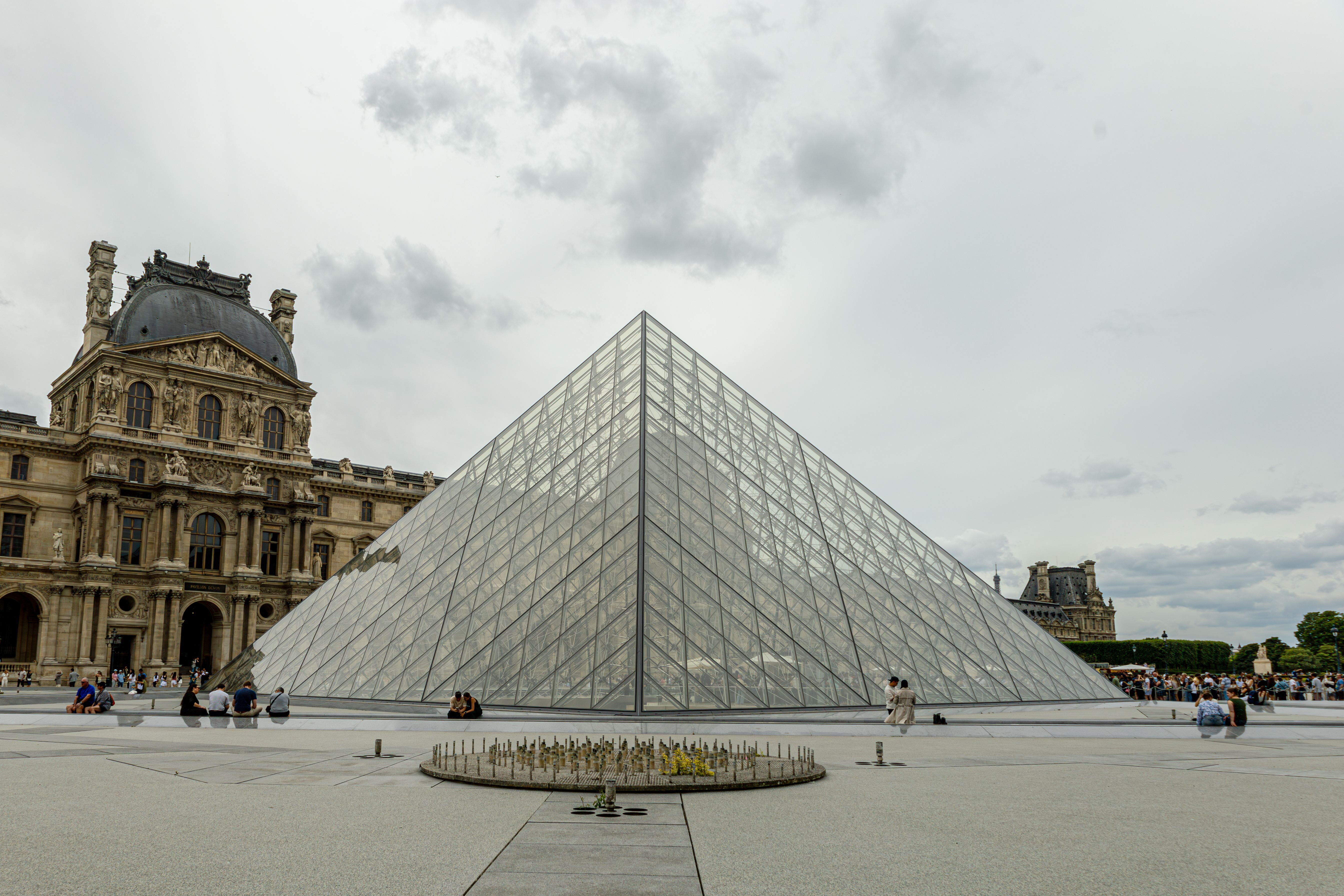Iconic Louvre Pyramid in Paris Daytime · Free Stock Photo