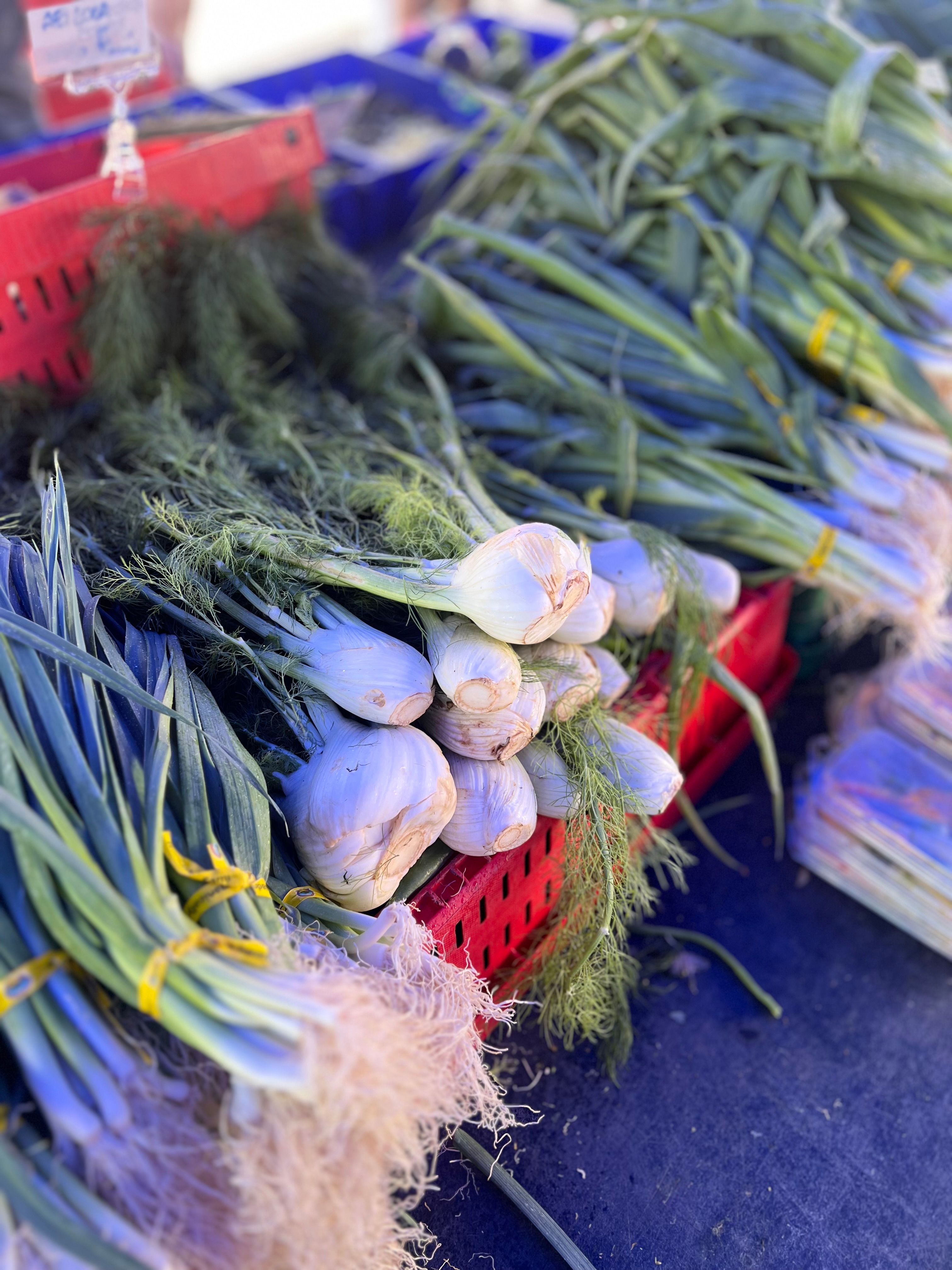 Fresh Leeks Displayed at Farmers Market · Free Stock Photo