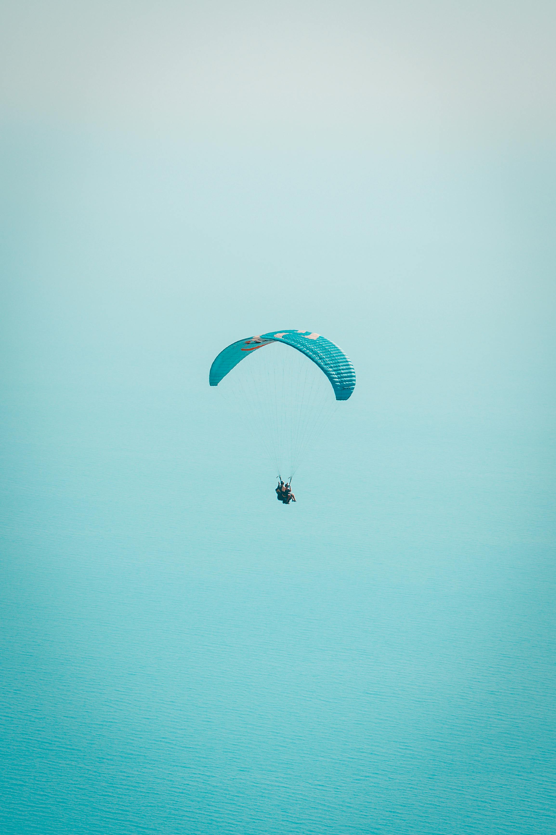 Serene Aerial View of Paraglider Over Ocean · Free Stock Photo