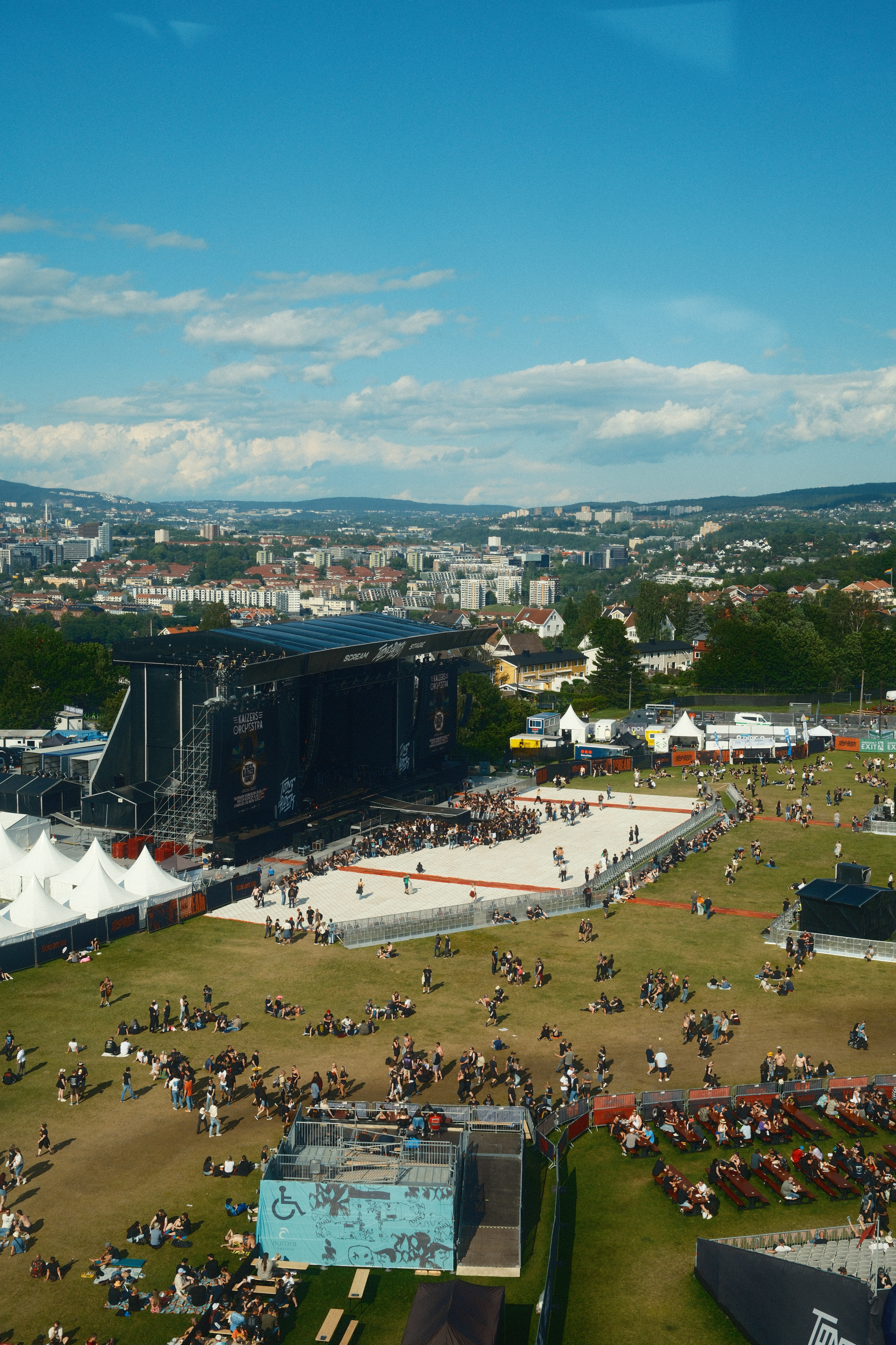 Aerial View of Outdoor Music Festival Venue · Free Stock Photo