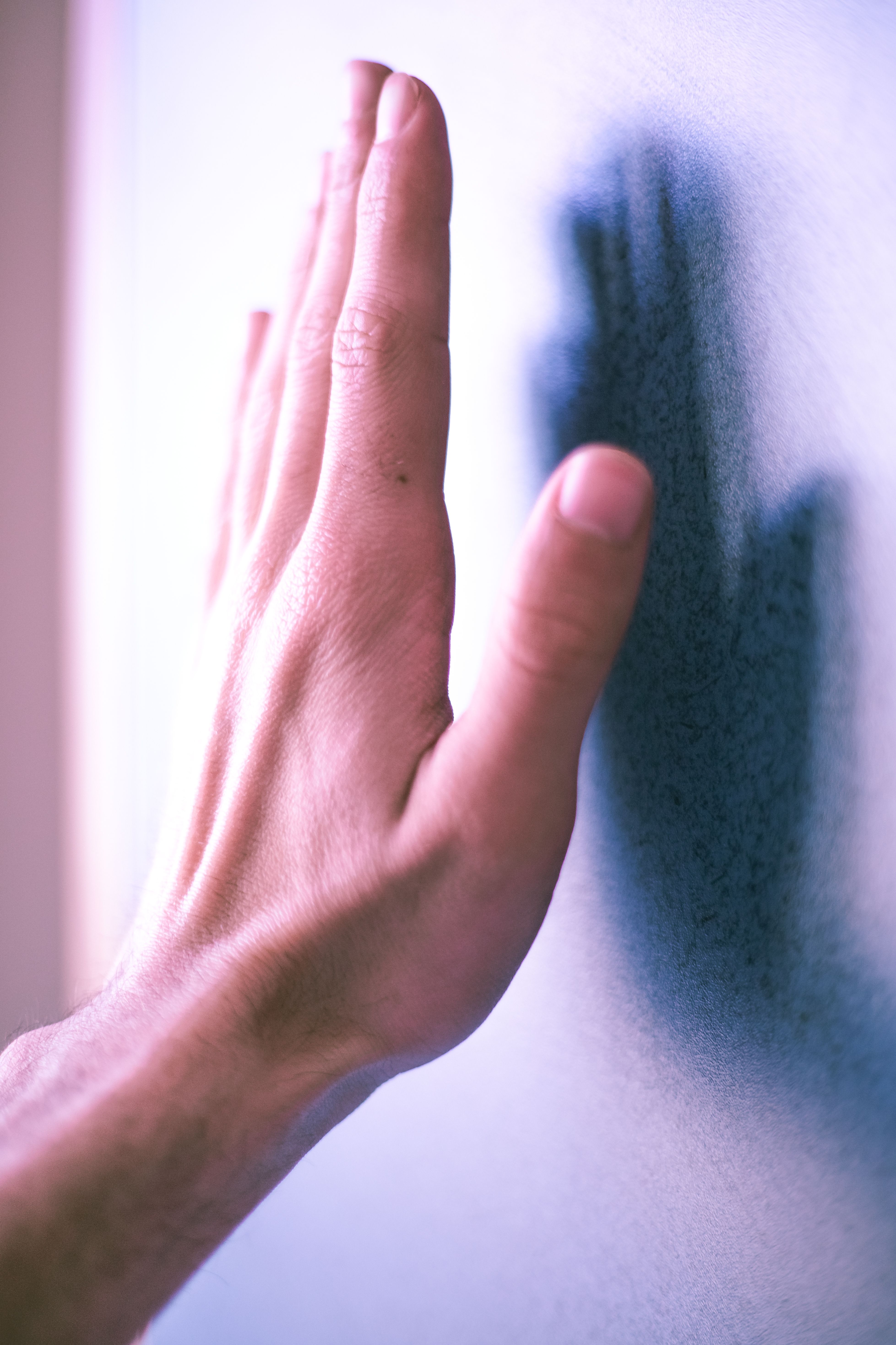 Close-up of Hand with Shadow on Wall · Free Stock Photo