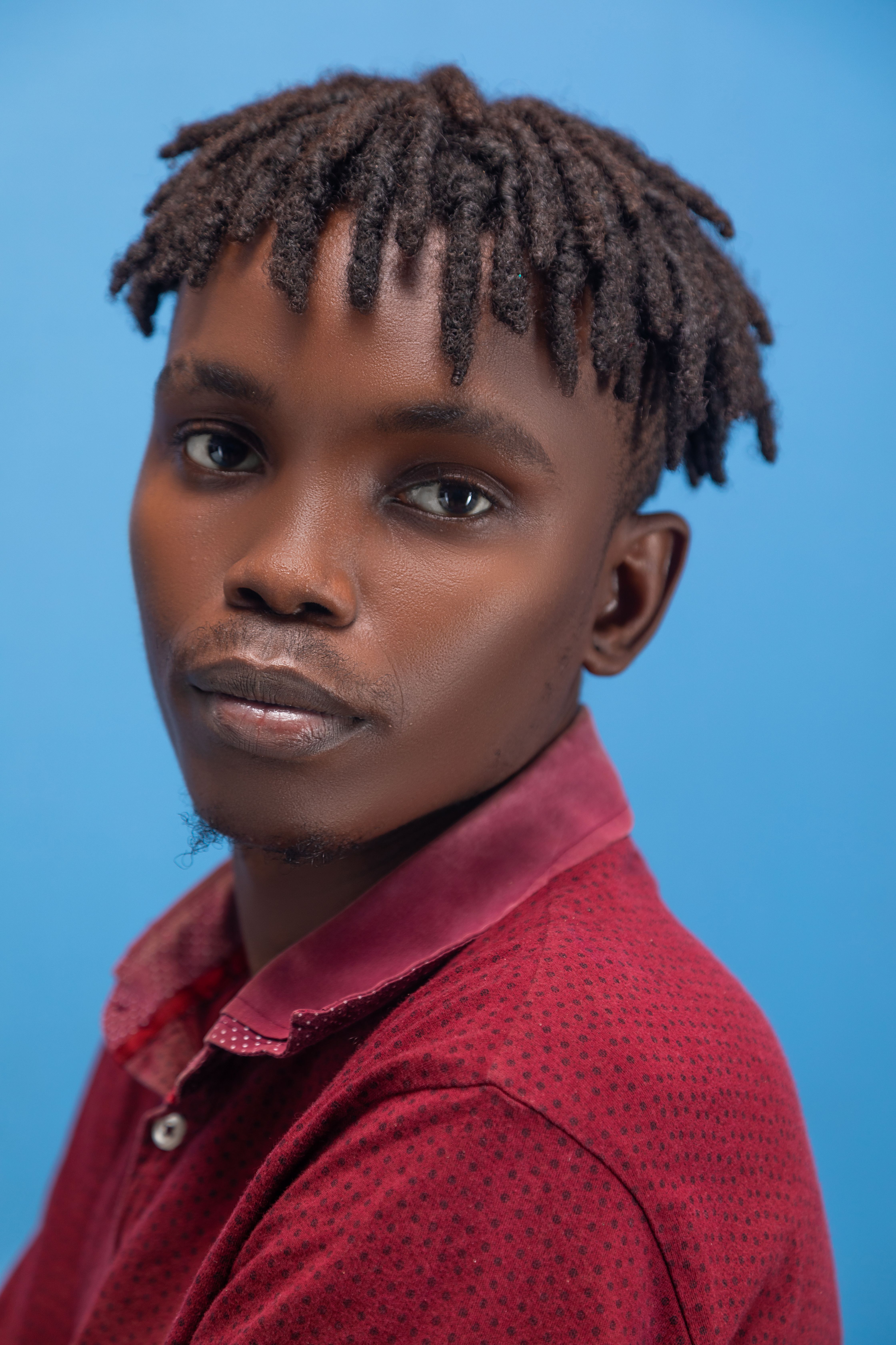 Portrait of Confident Young Man with Blue Background · Free Stock Photo