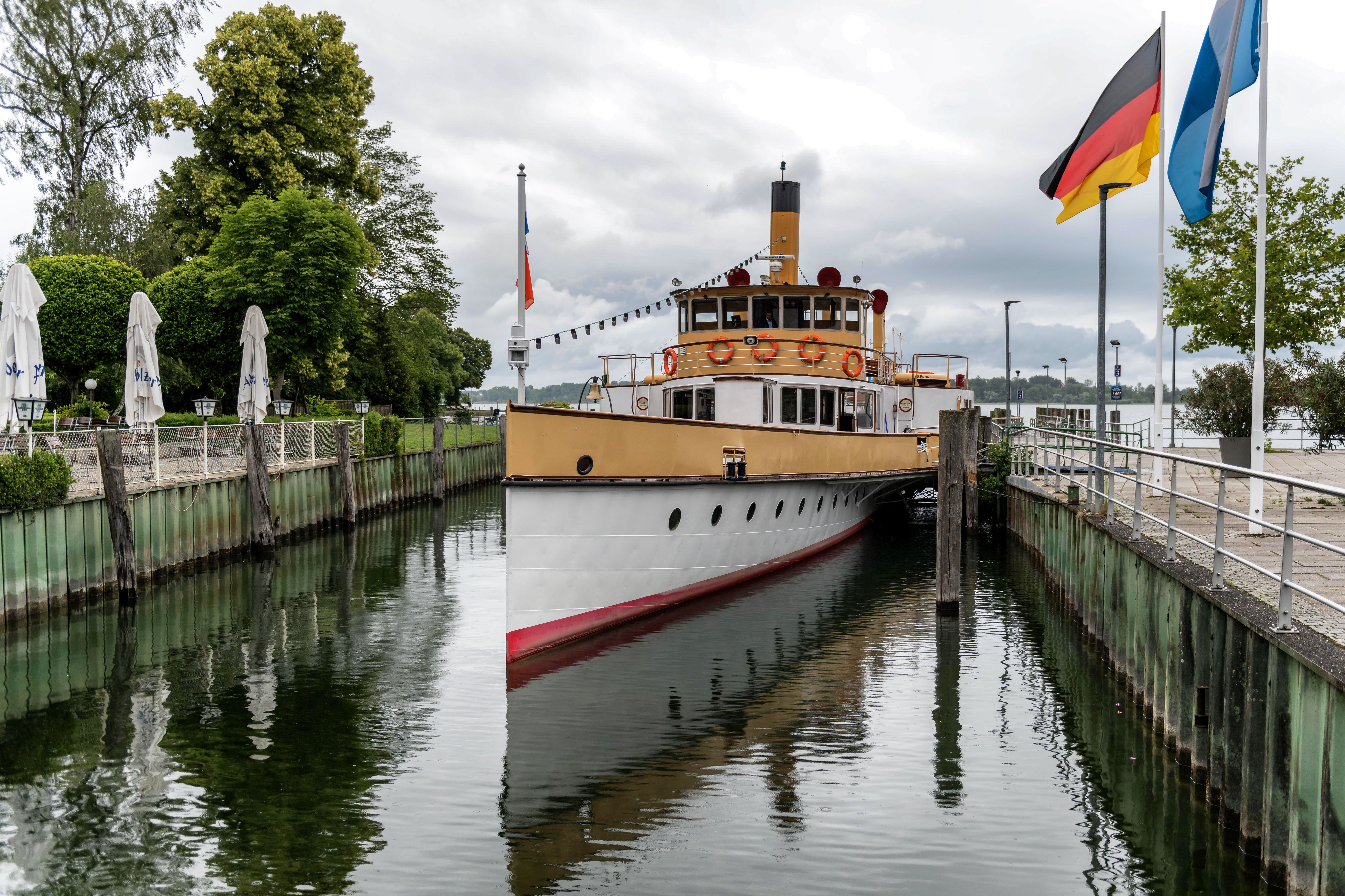 Historic Ferry Docked at Chiemsee, Bavaria · Free Stock Photo