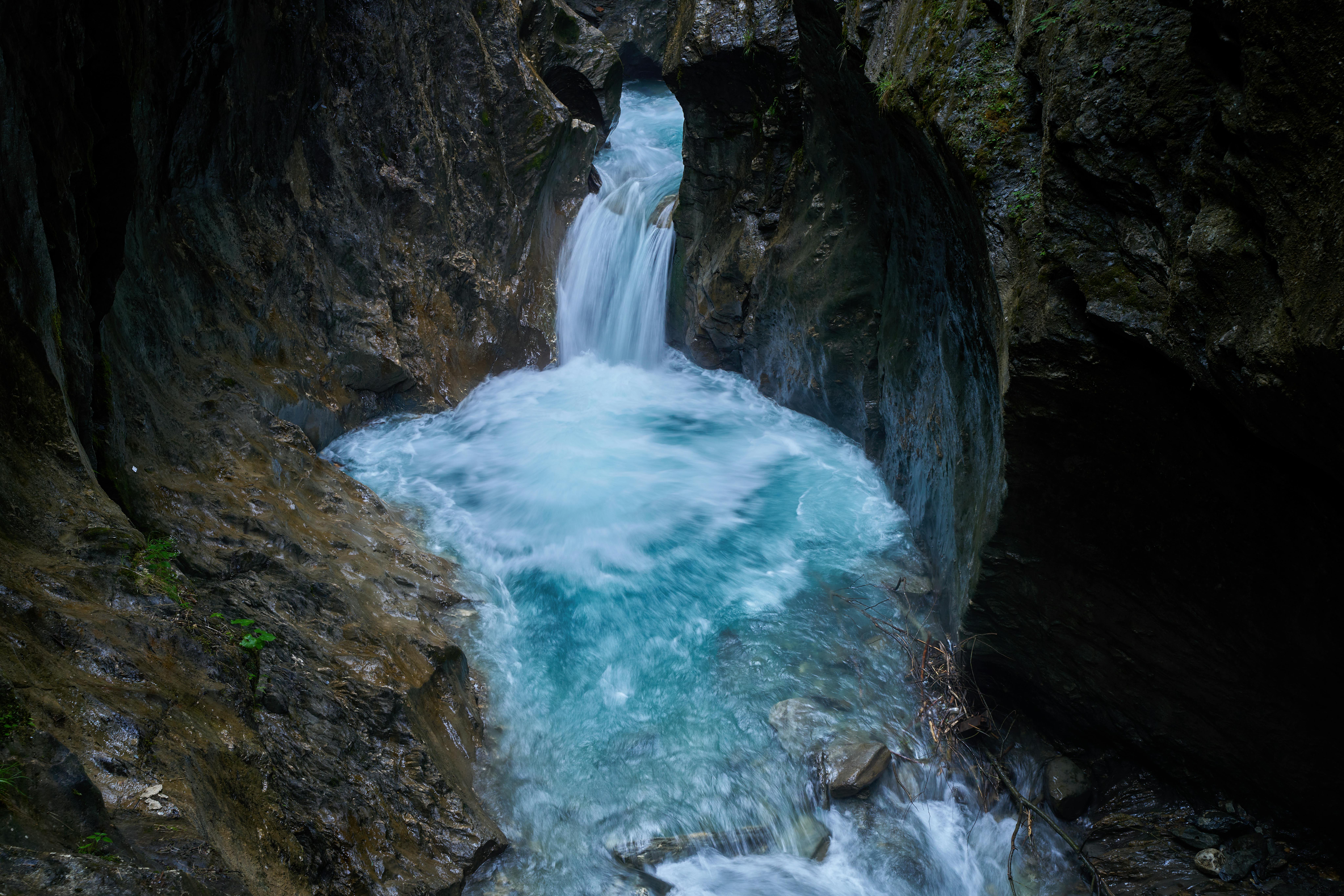 Scenic Waterfall in a Rocky Gorge in Kaprun · Free Stock Photo