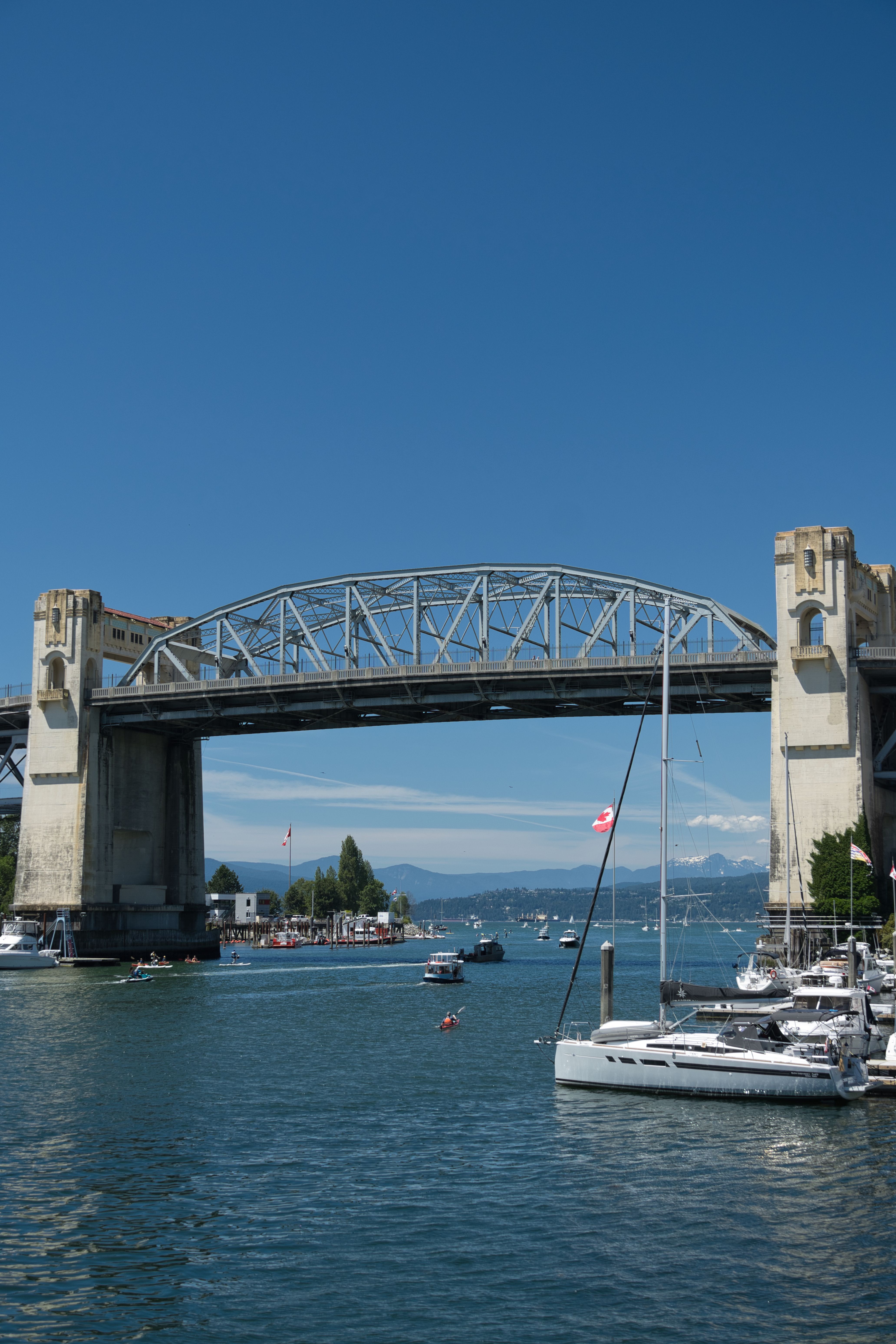 Burrard Bridge Overlooking Vancouver Marina · Free Stock Photo