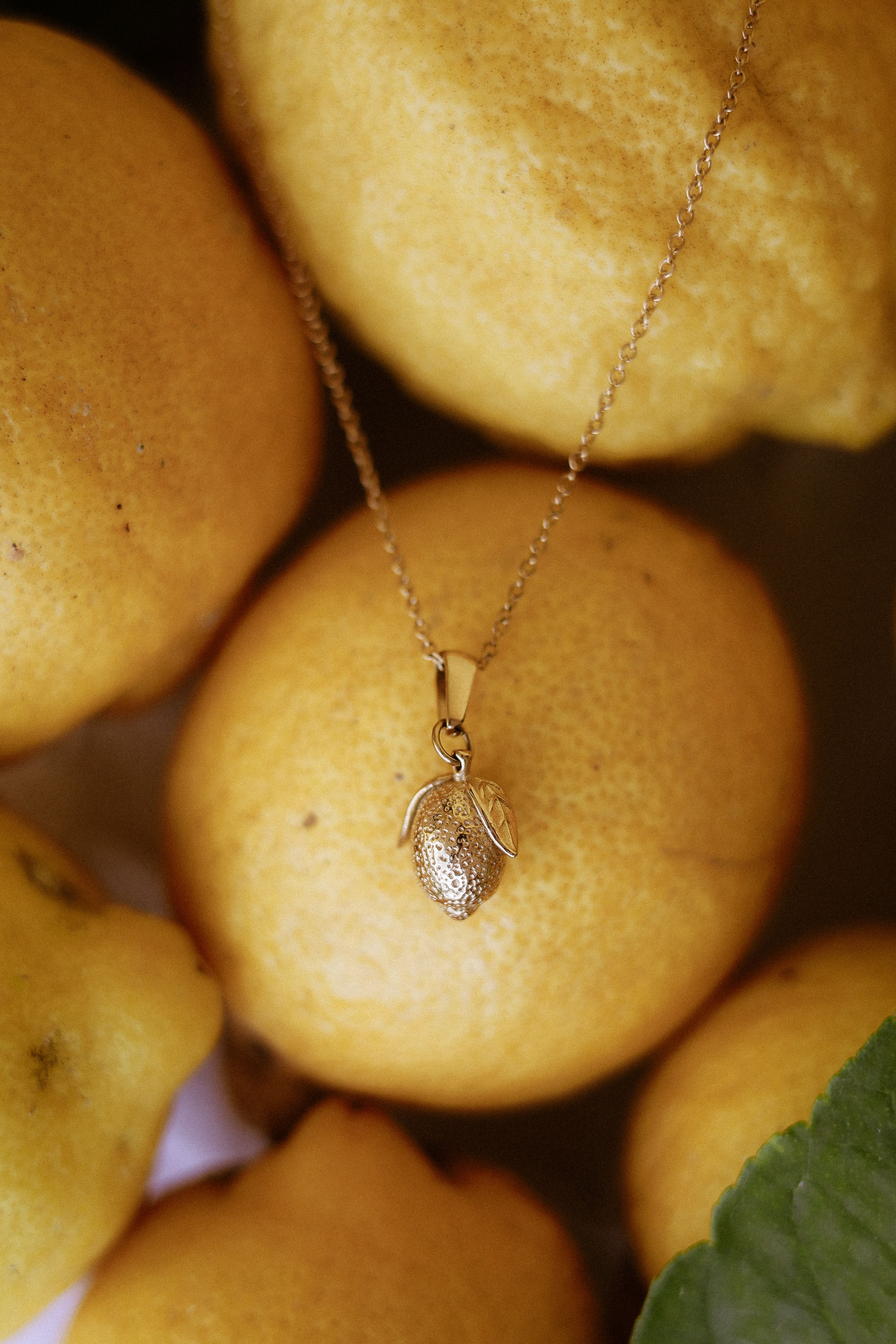 Colgante De Limón Dorado Sobre Limones Frescos · Foto de stock gratuita