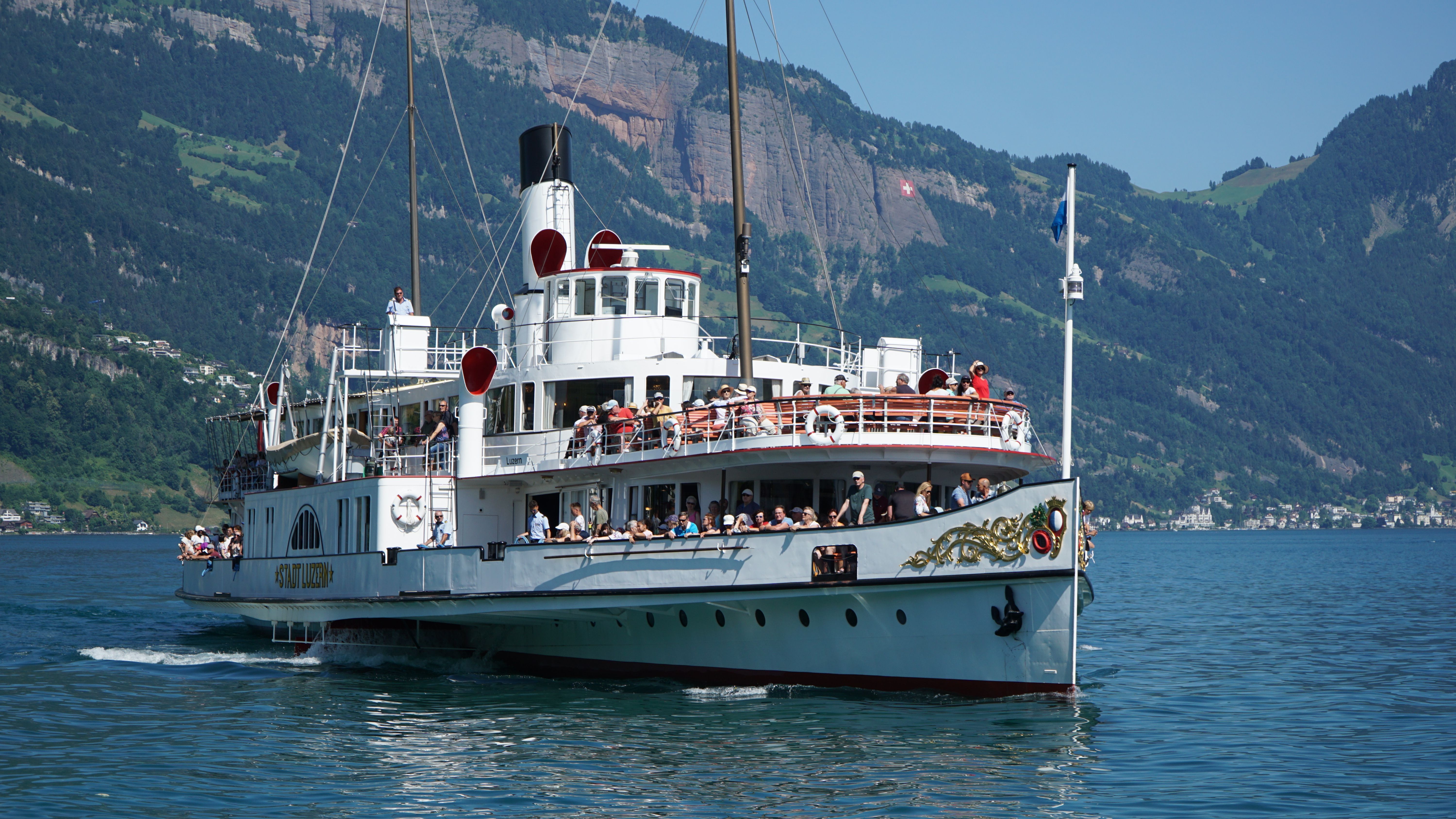 Scenic Boat Ride on Lake Lucerne, Switzerland · Free Stock Photo