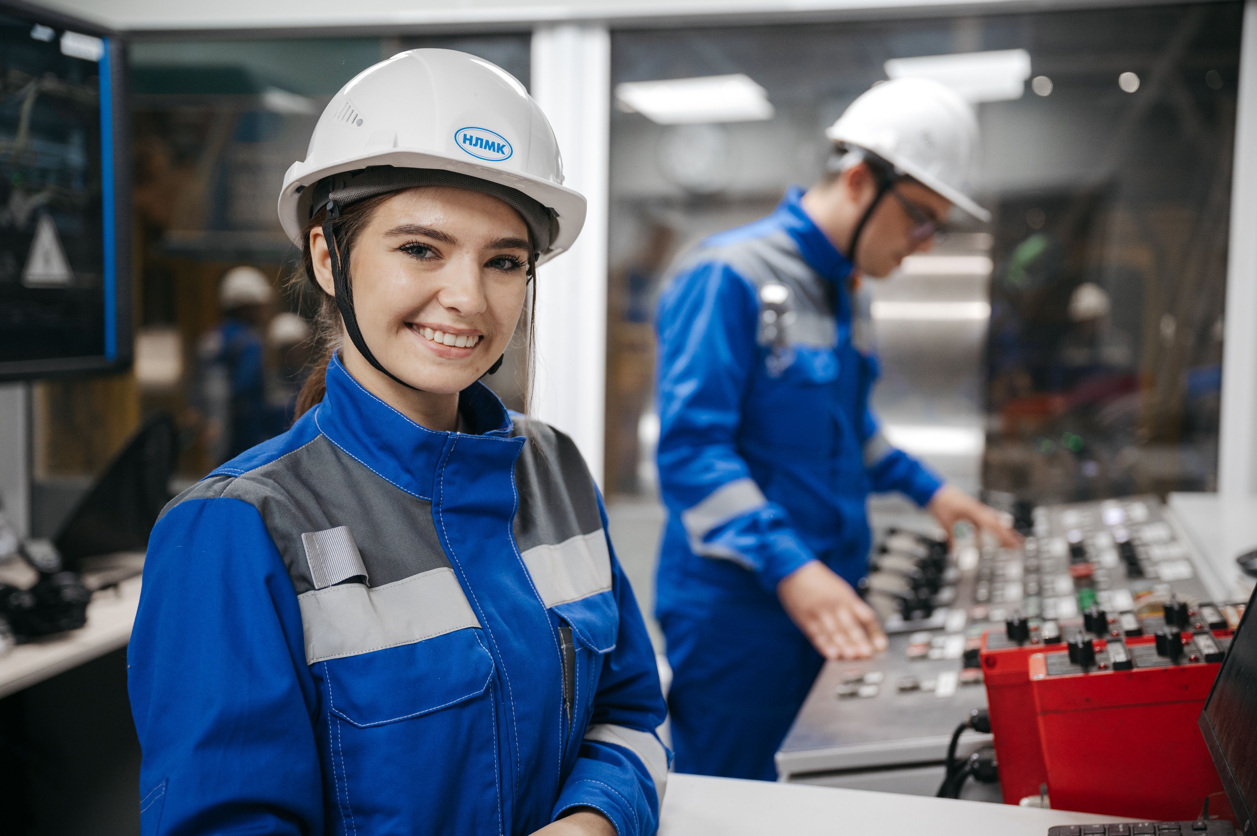 Industrial Workers in Control Room, Smiling Woman · Free Stock Photo