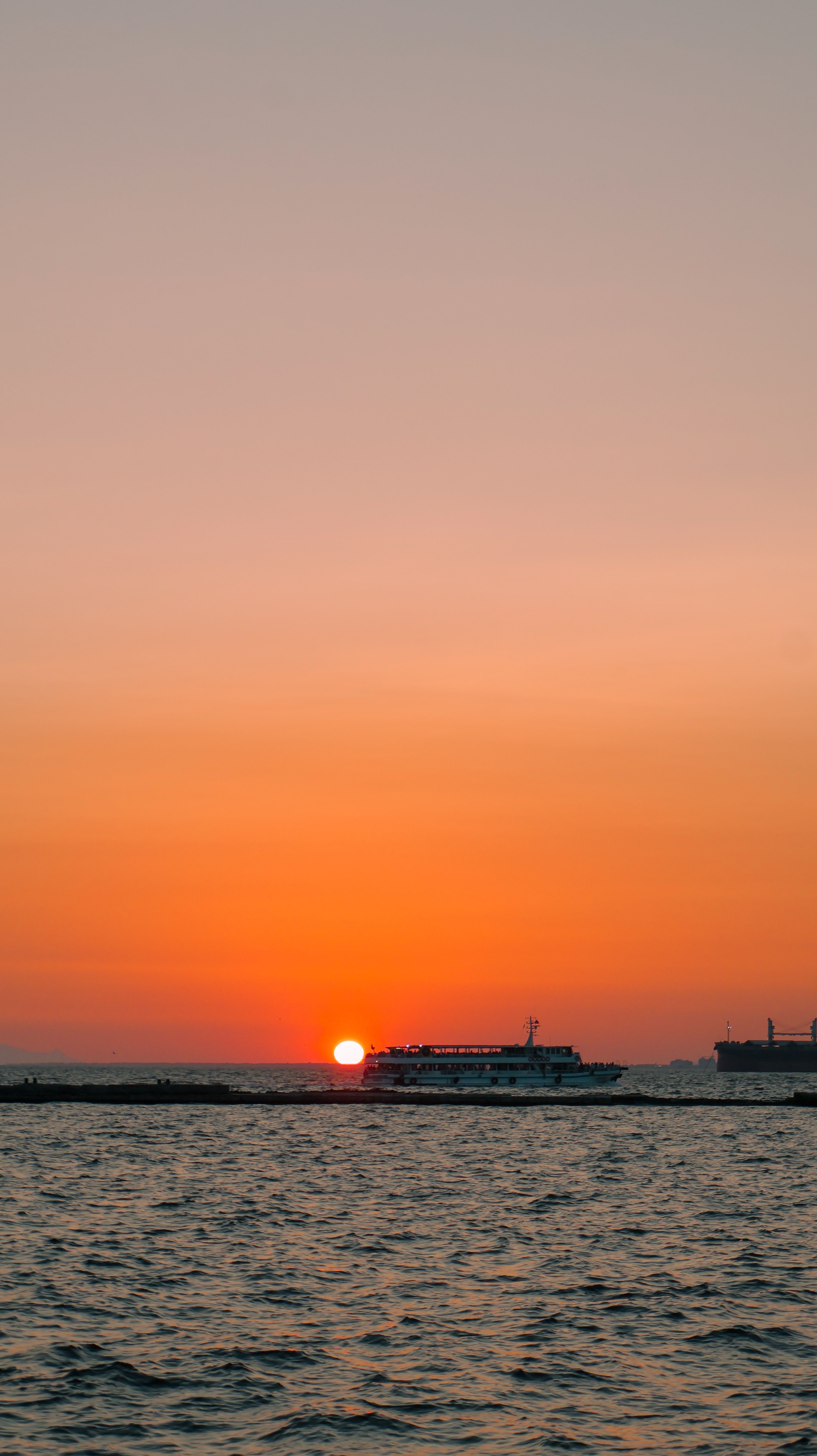 Sunset Over The Sea With Ship Photos, Download The BEST Free Sunset ...