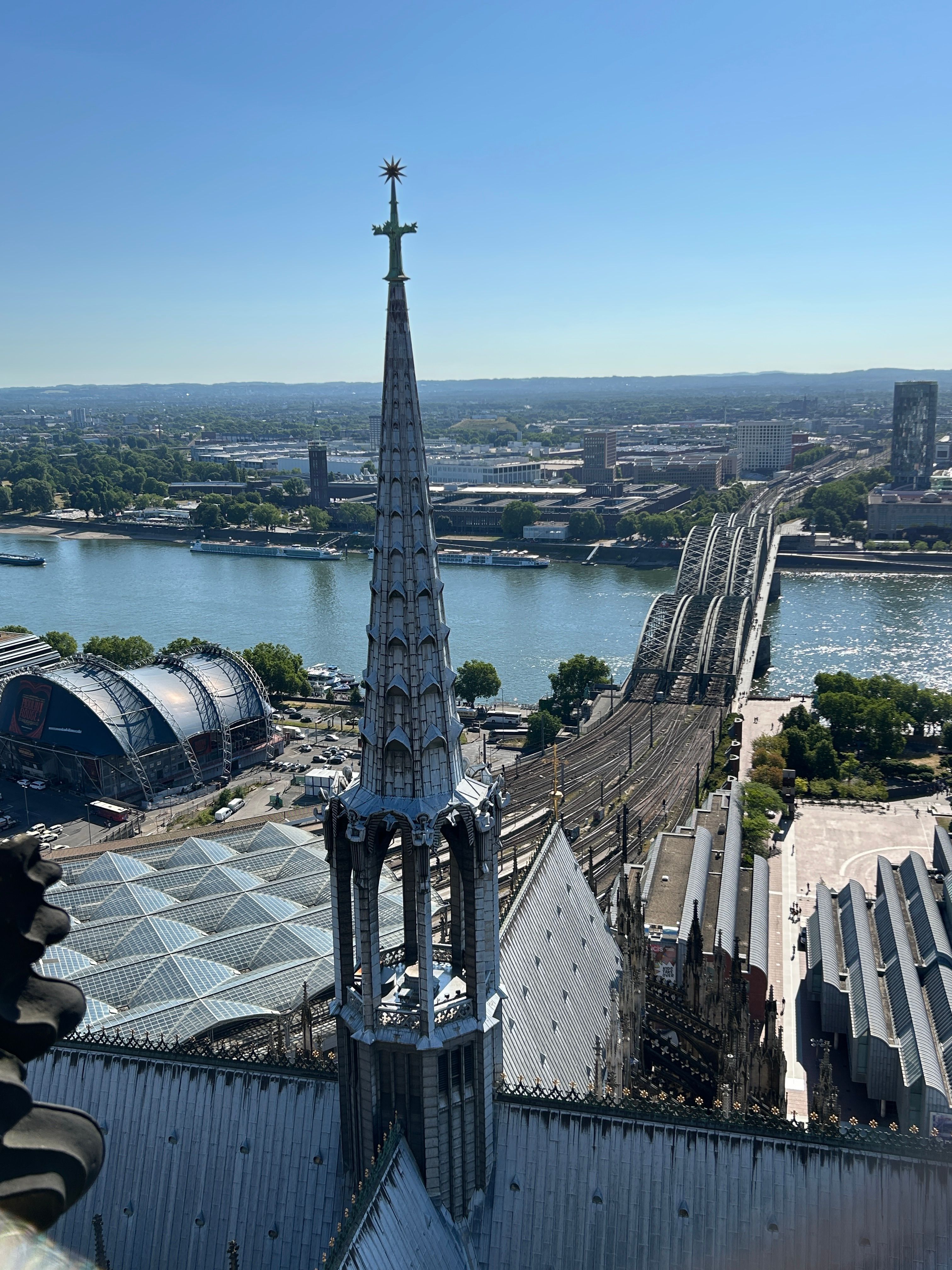 Aerial View of Cologne Cathedral and Hohenzollern Bridge · Free Stock Photo