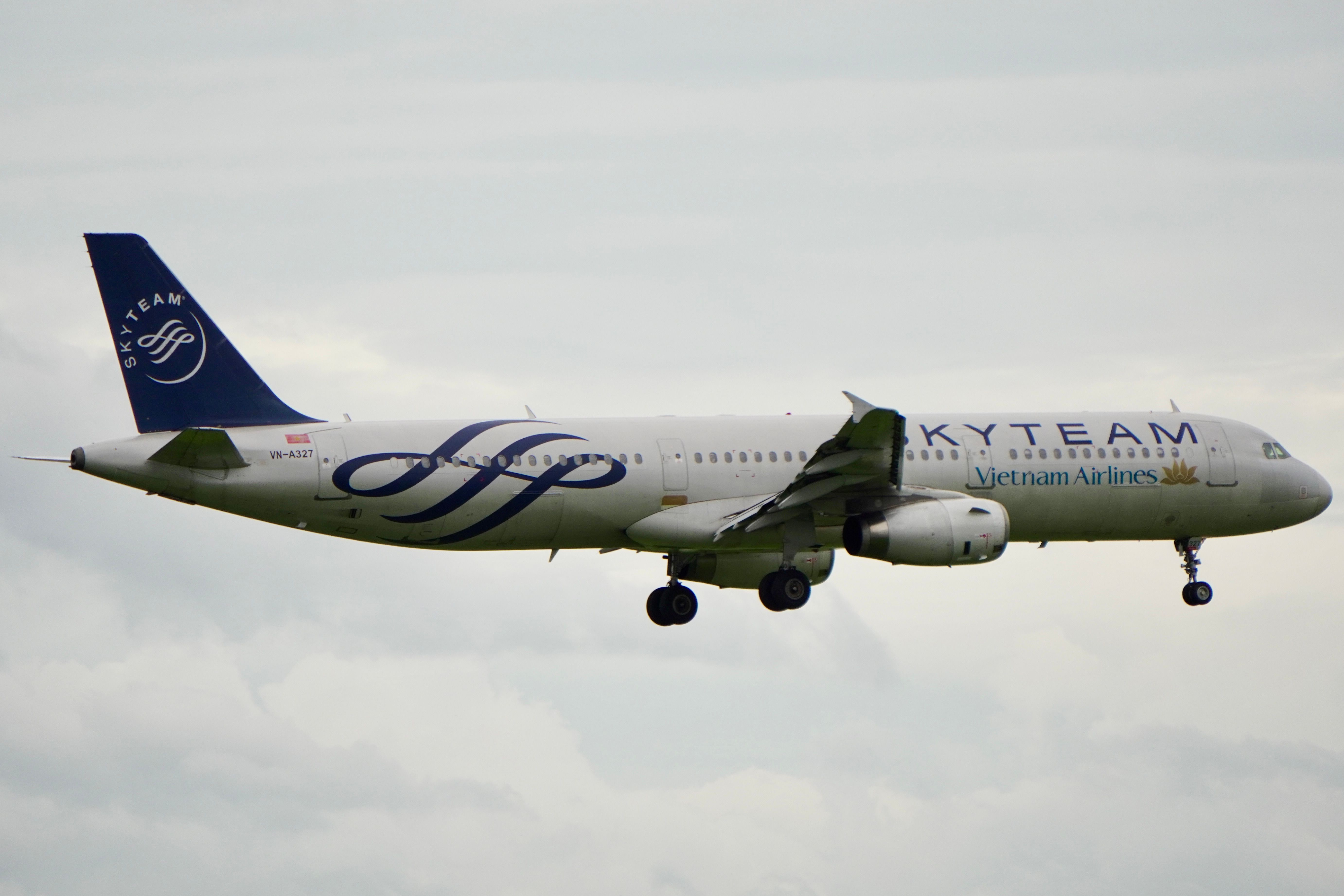 Vietnam Airlines Aircraft in Flight with SkyTeam Livery · Free Stock Photo