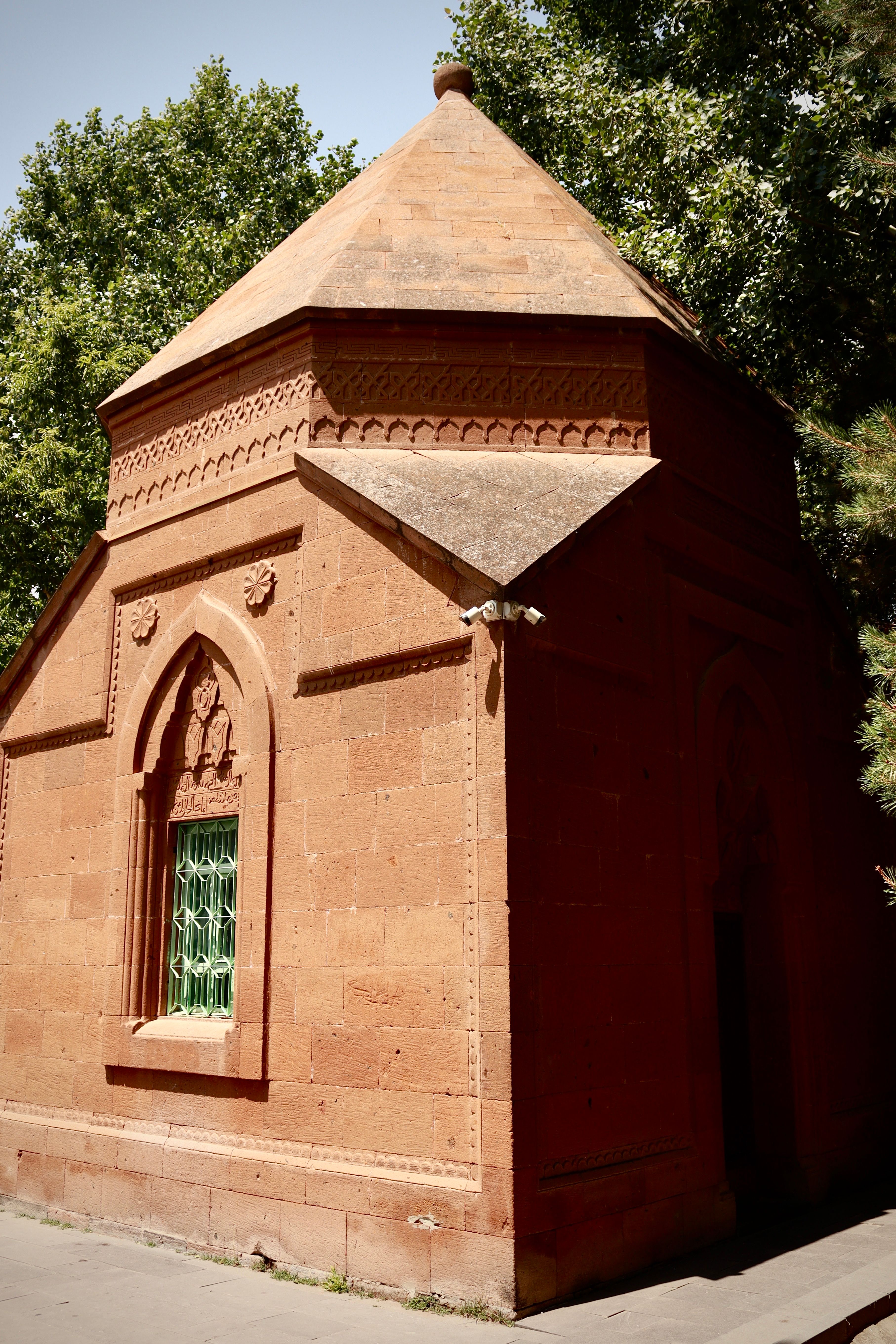 Historic Red Stone Octagonal Building Surrounded by Trees · Free Stock ...