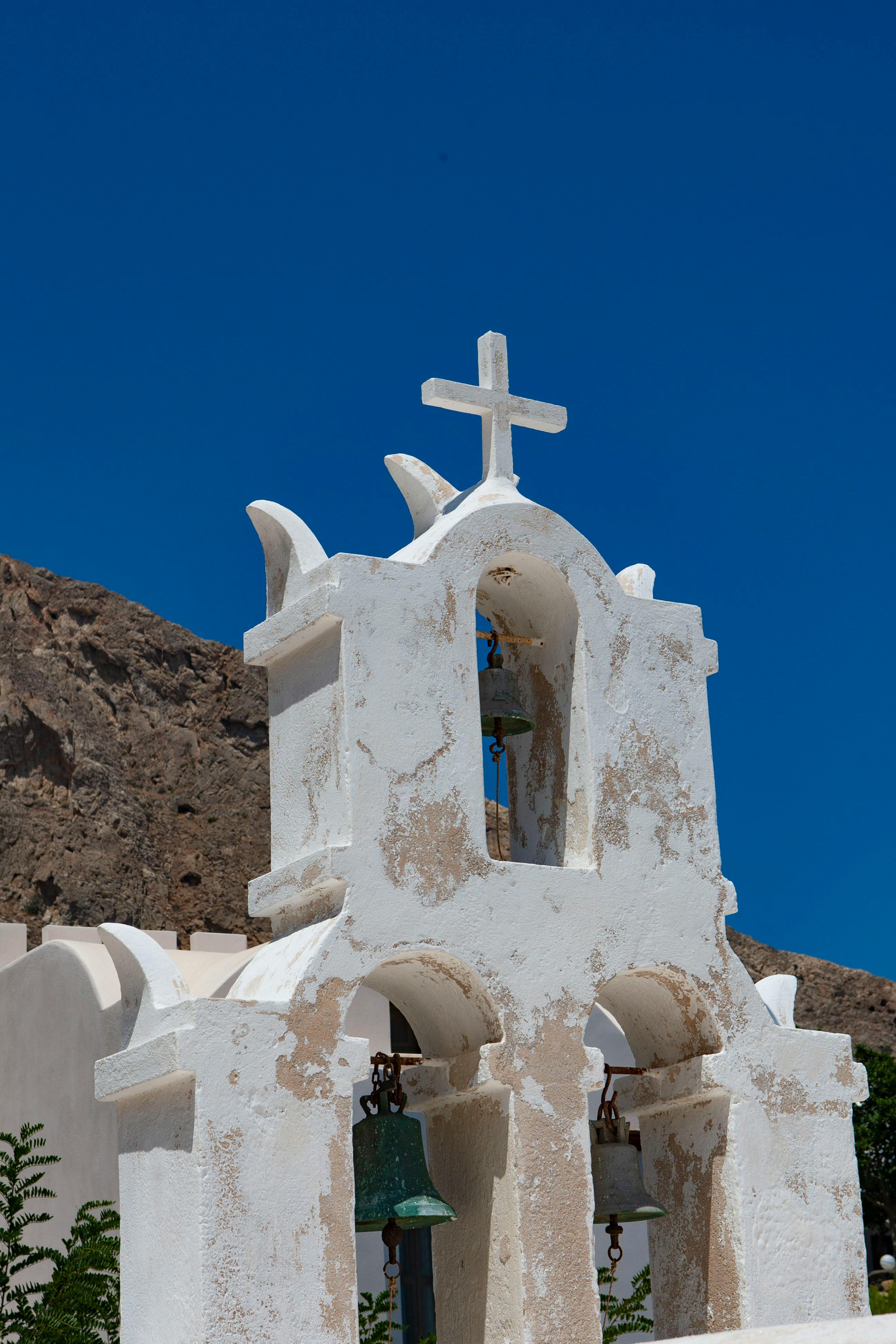 Traditional Greek Church Bell Tower in Santorini · Free Stock Photo