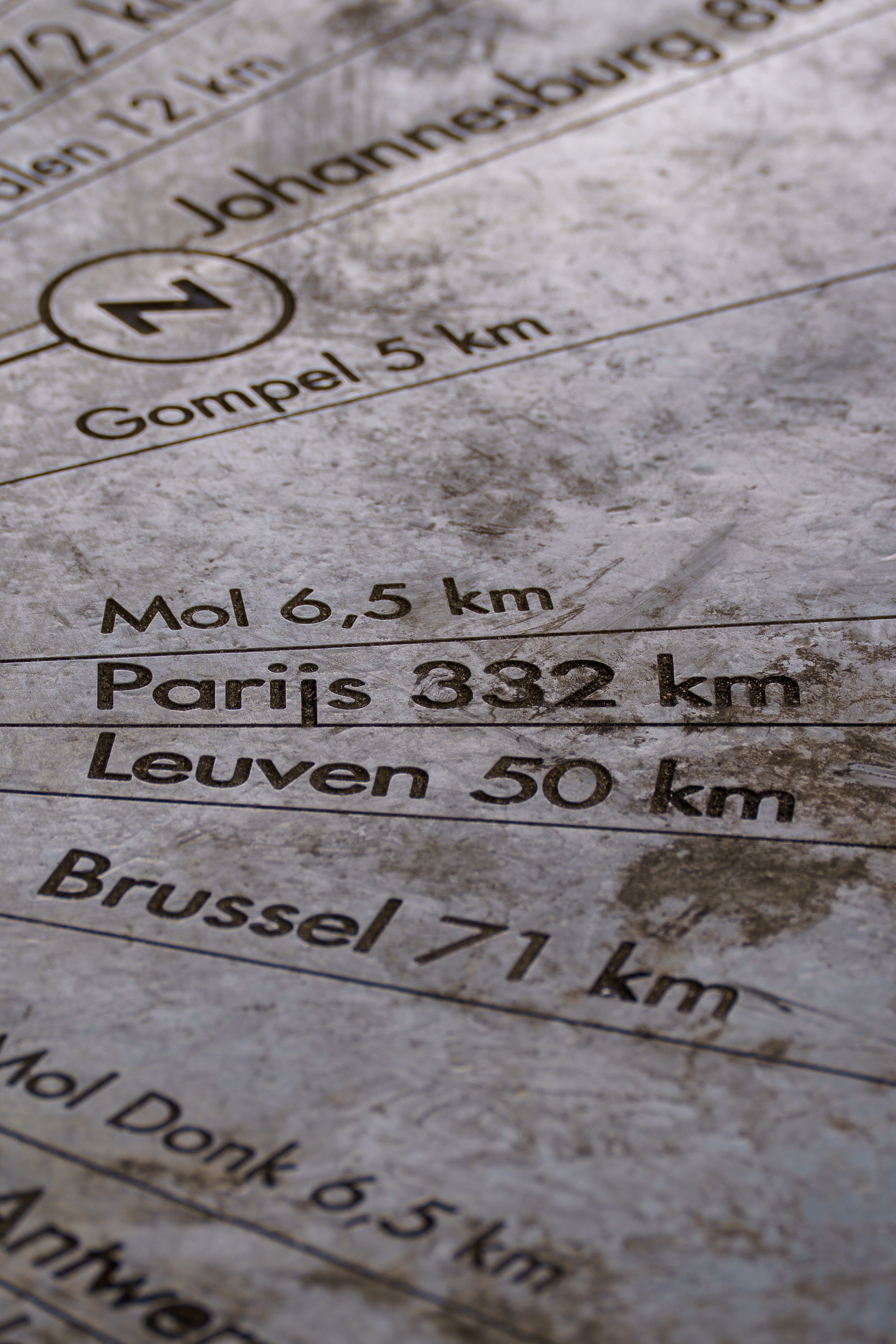 Directional Marker with Distances in Dessel, Belgium · Free Stock Photo