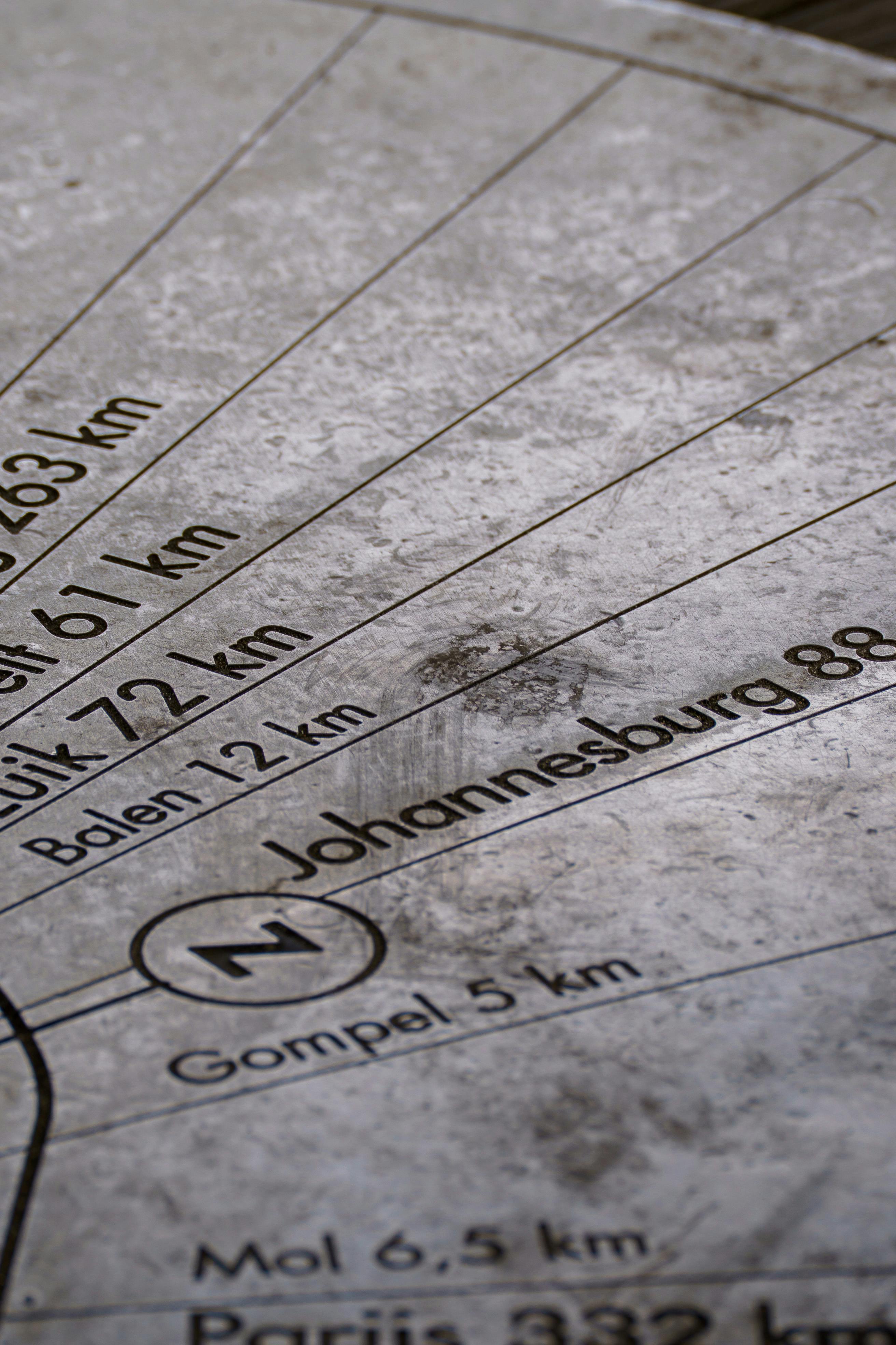 Close-up of Directional Distance Indicator Plate · Free Stock Photo