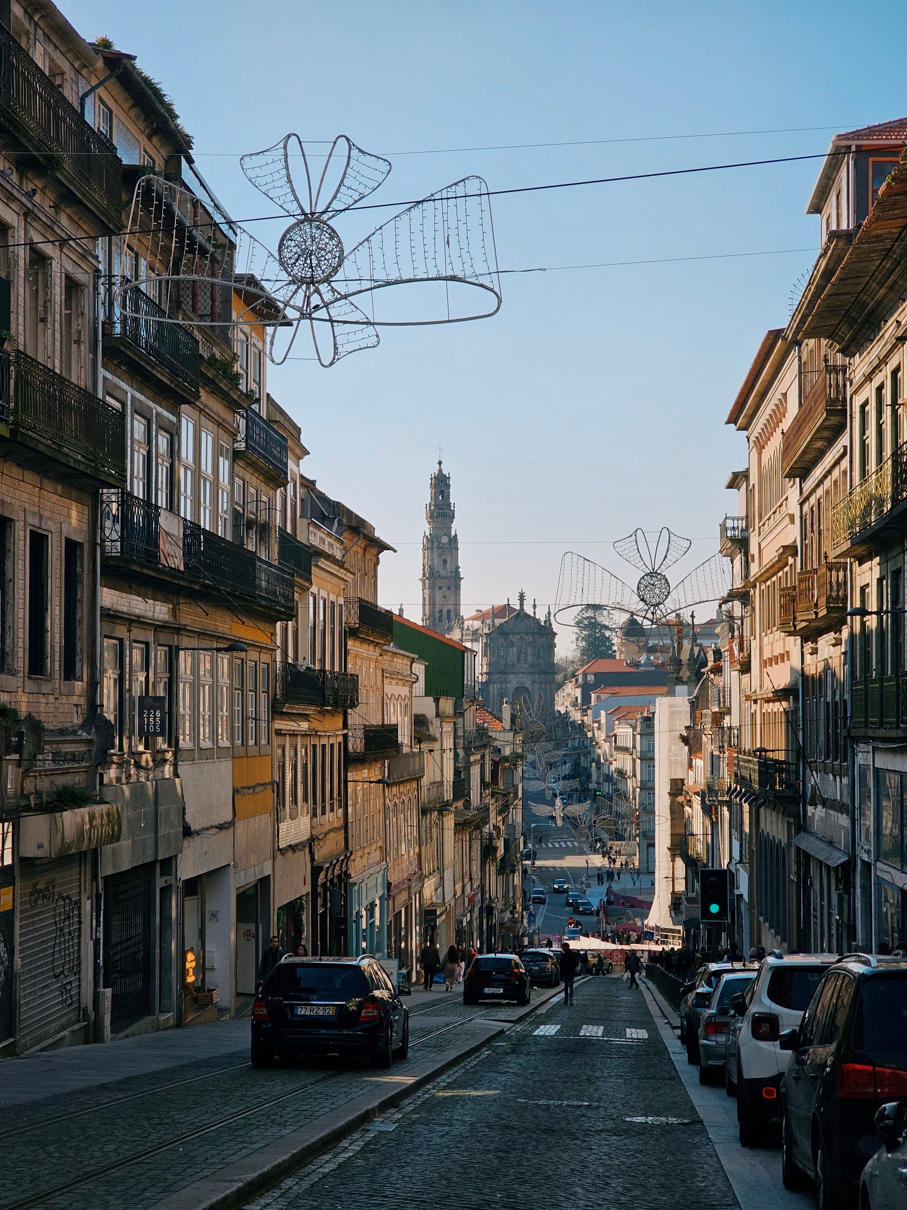 Charming Porto Street with Clerigos Tower View · Free Stock Photo