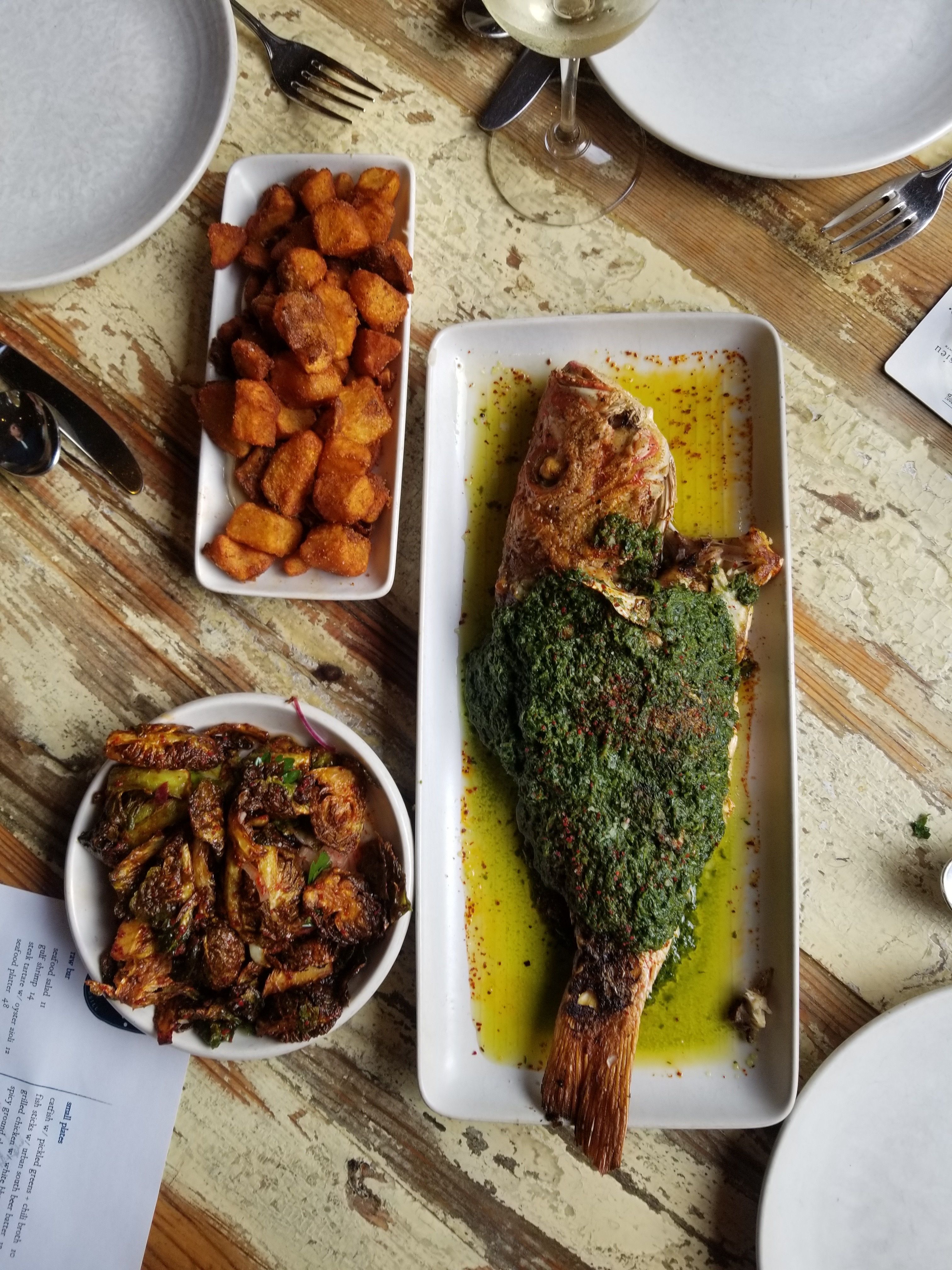 Delicious Herb-Crusted Fish Dining Experience · Free Stock Photo