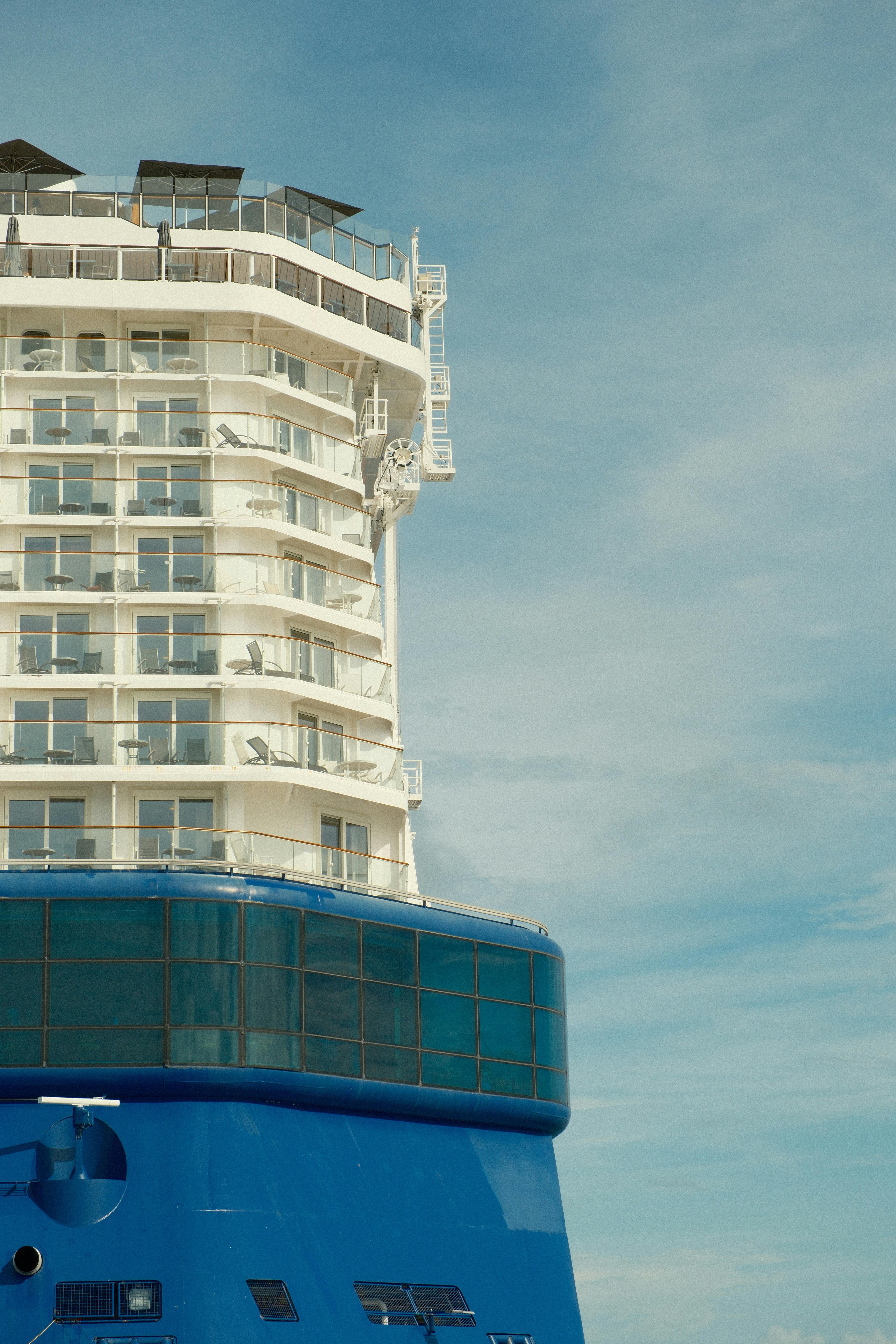 Close-up of Modern Cruise Ship Exterior Tower · Free Stock Photo