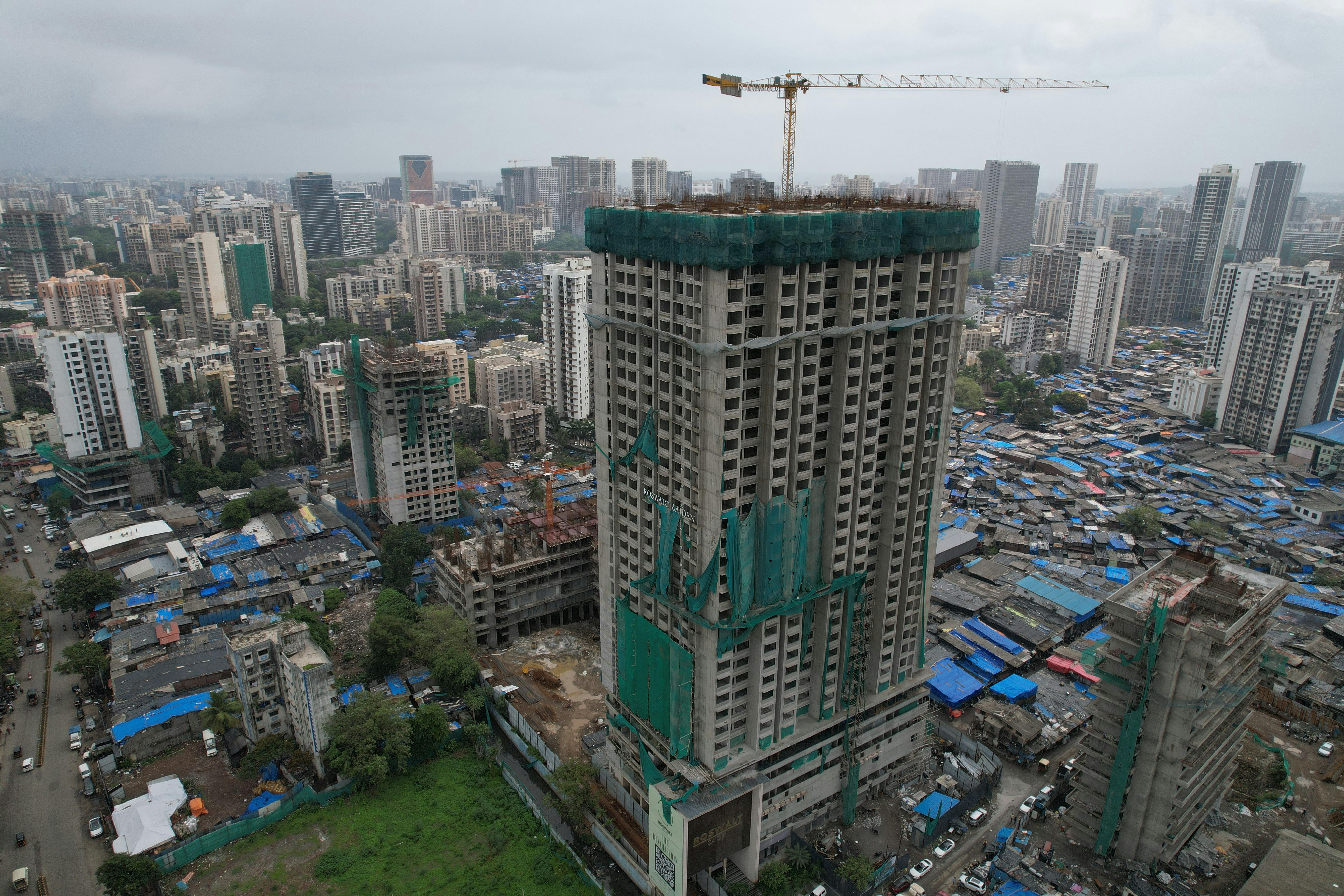 Aerial View of Mumbai High-Rise Construction · Free Stock Photo