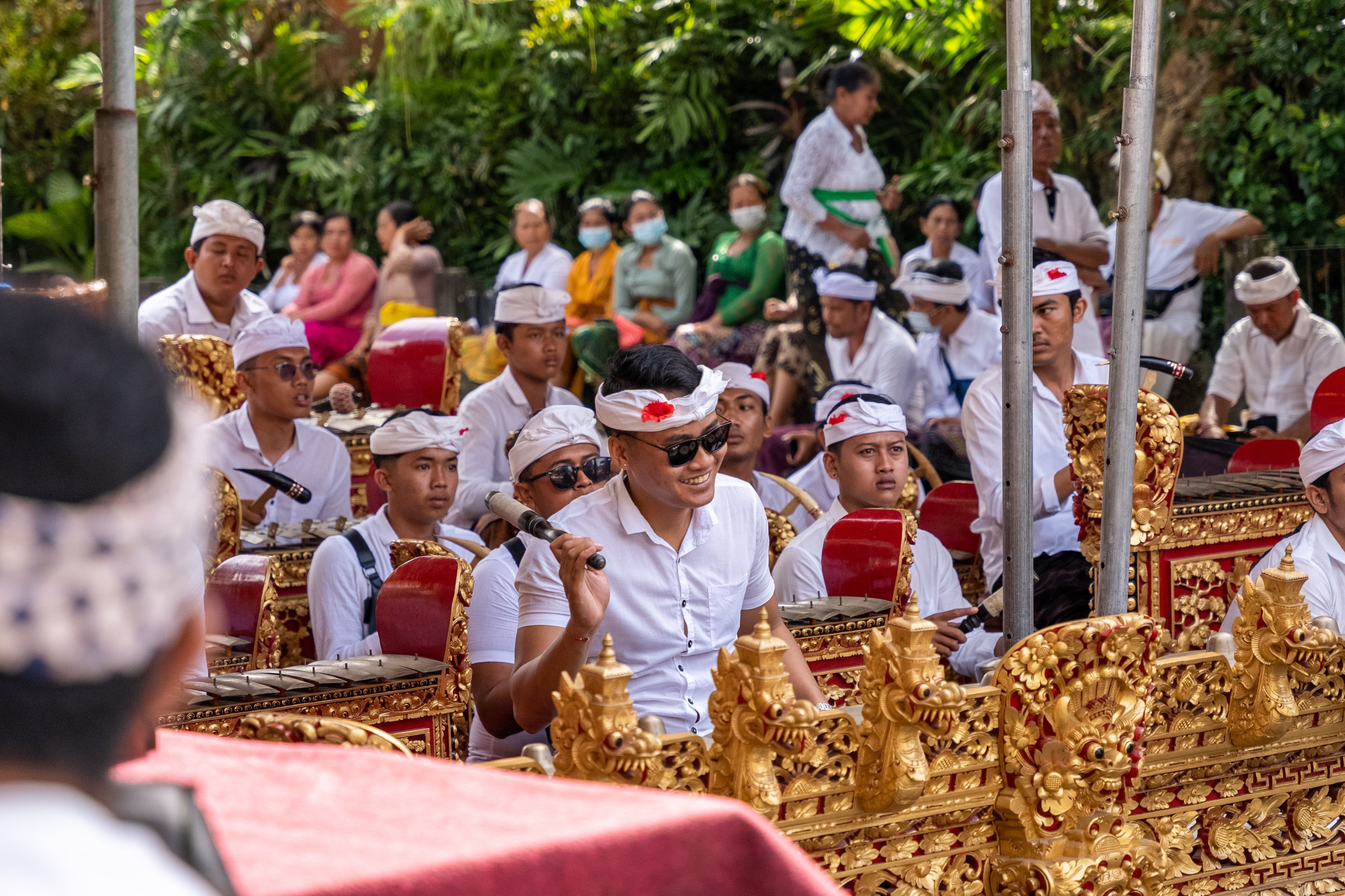 Traditional Balinese Gamelan Musicians Performing Outdoors · Free Stock ...