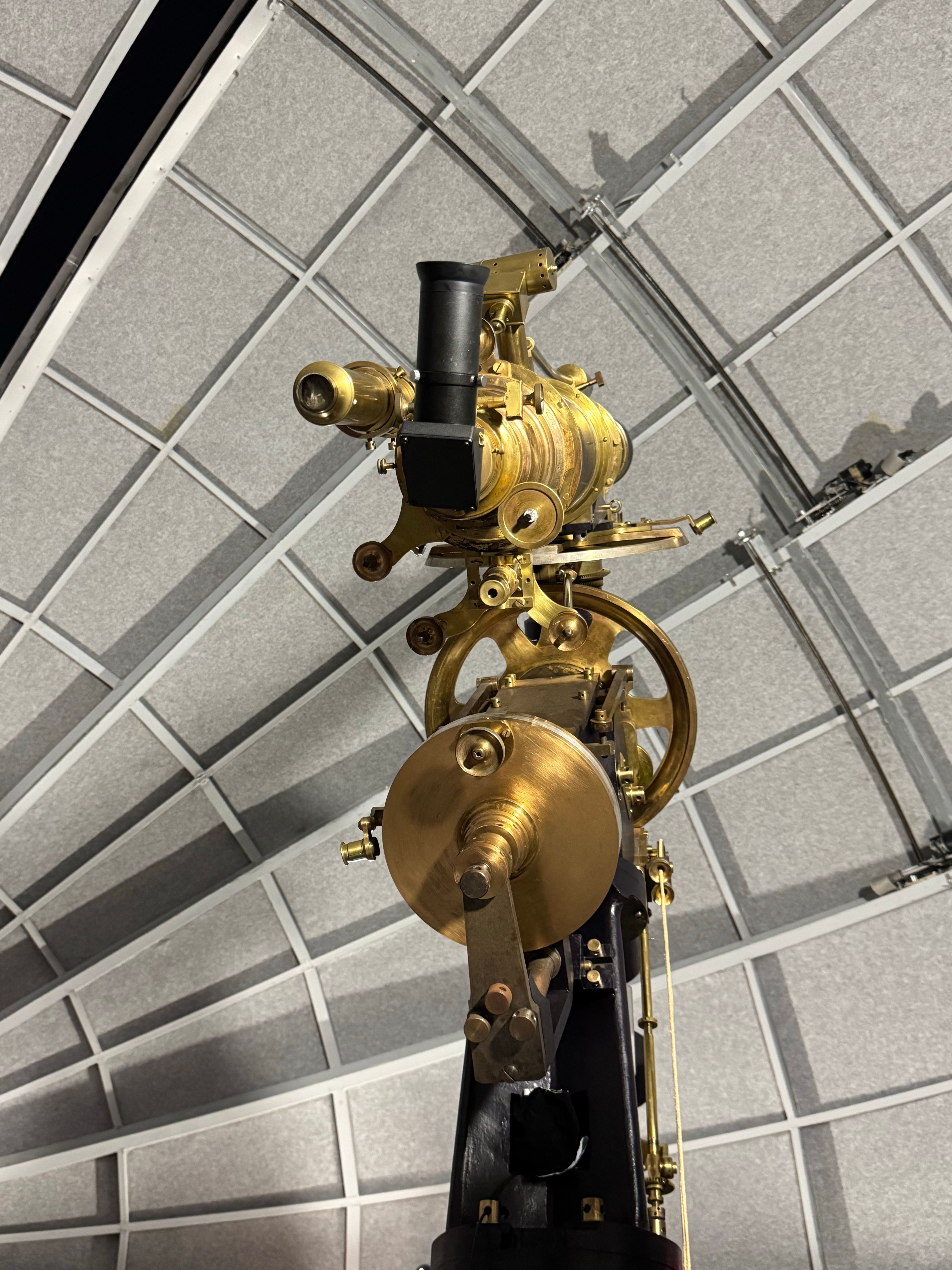 Vintage Brass Telescope Inside Observatory Dome · Free Stock Photo