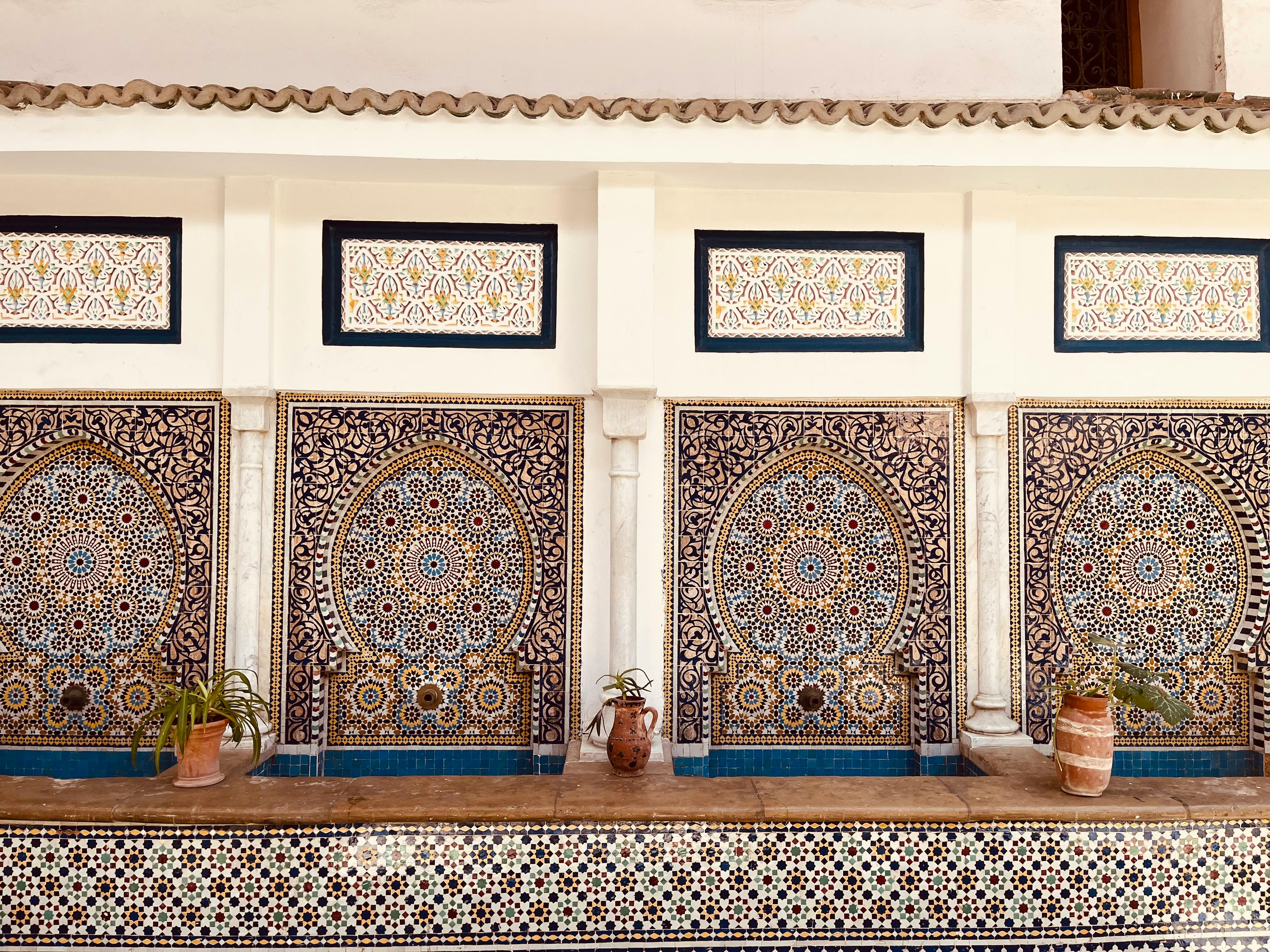 Intricate Moroccan Tile Work in Courtyard · Free Stock Photo