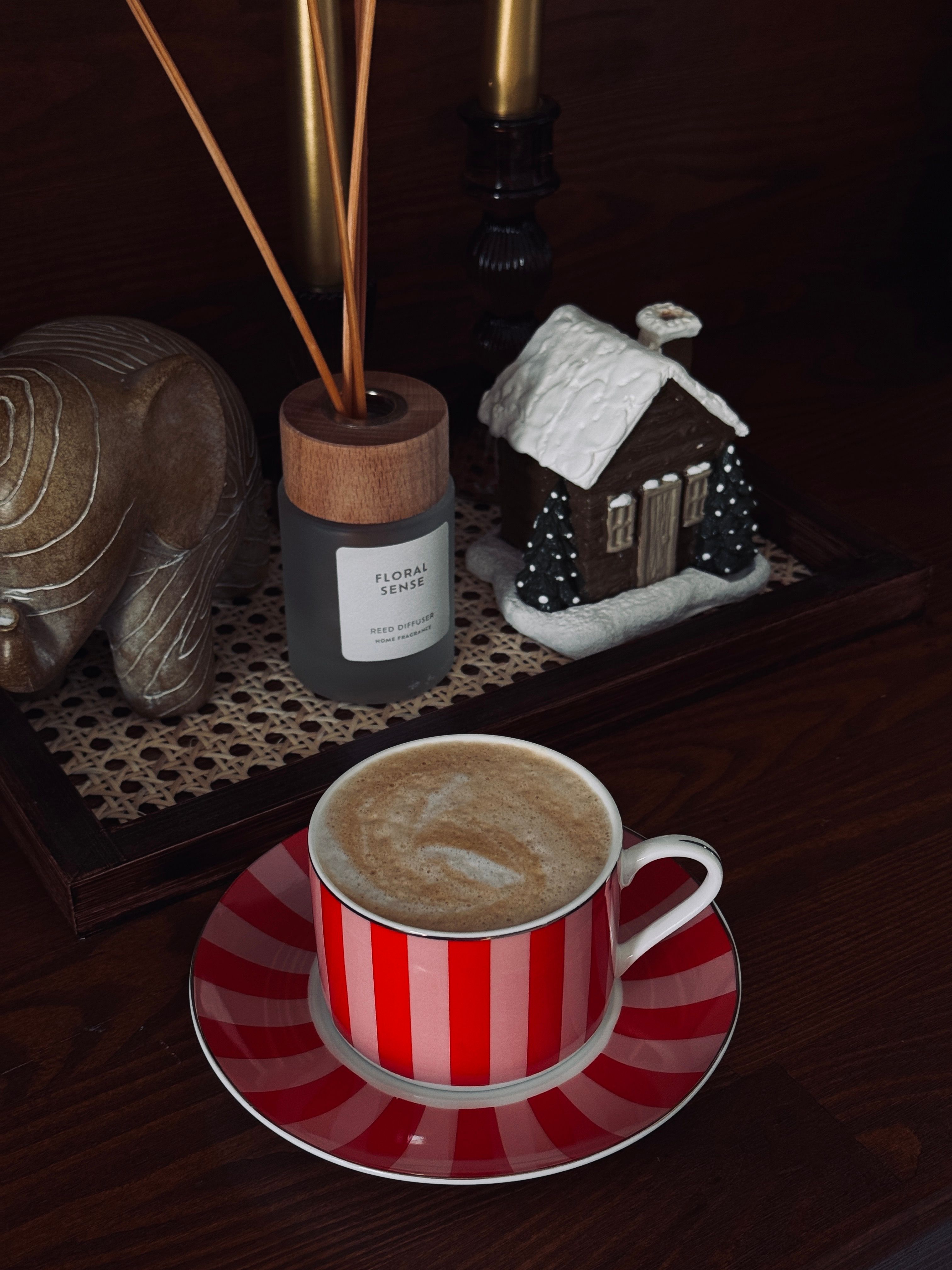 Cozy Winter Scene with Hot Coffee and Decor · Free Stock Photo