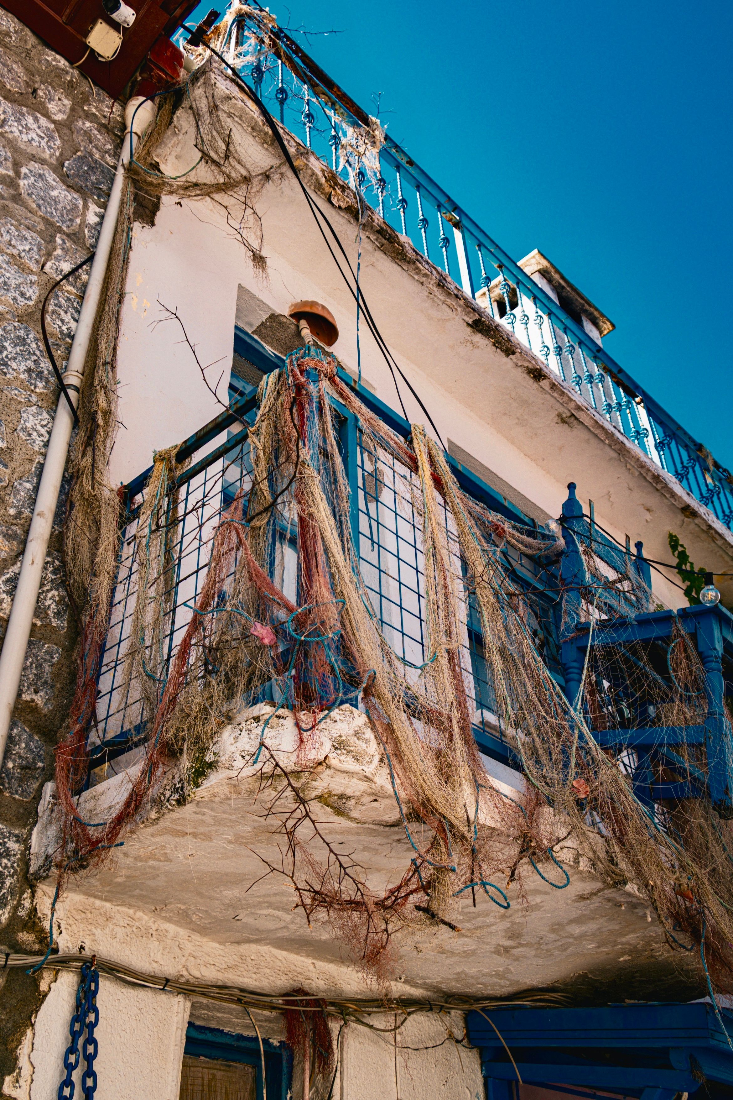 Rustic Balcony with Fishing Nets in Marmaris · Free Stock Photo