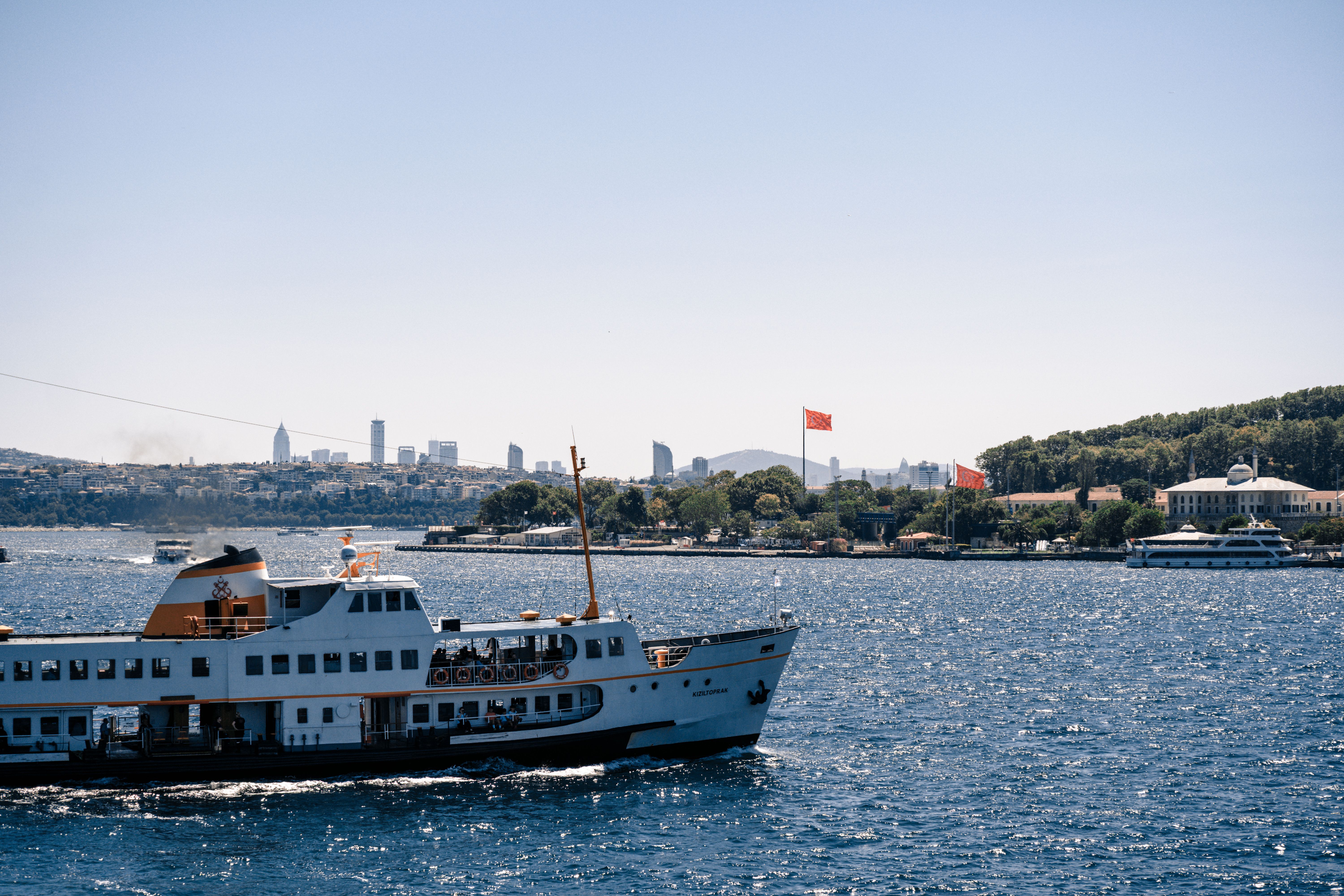 Scenic View of Bosphorus with Ferry in Istanbul · Free Stock Photo