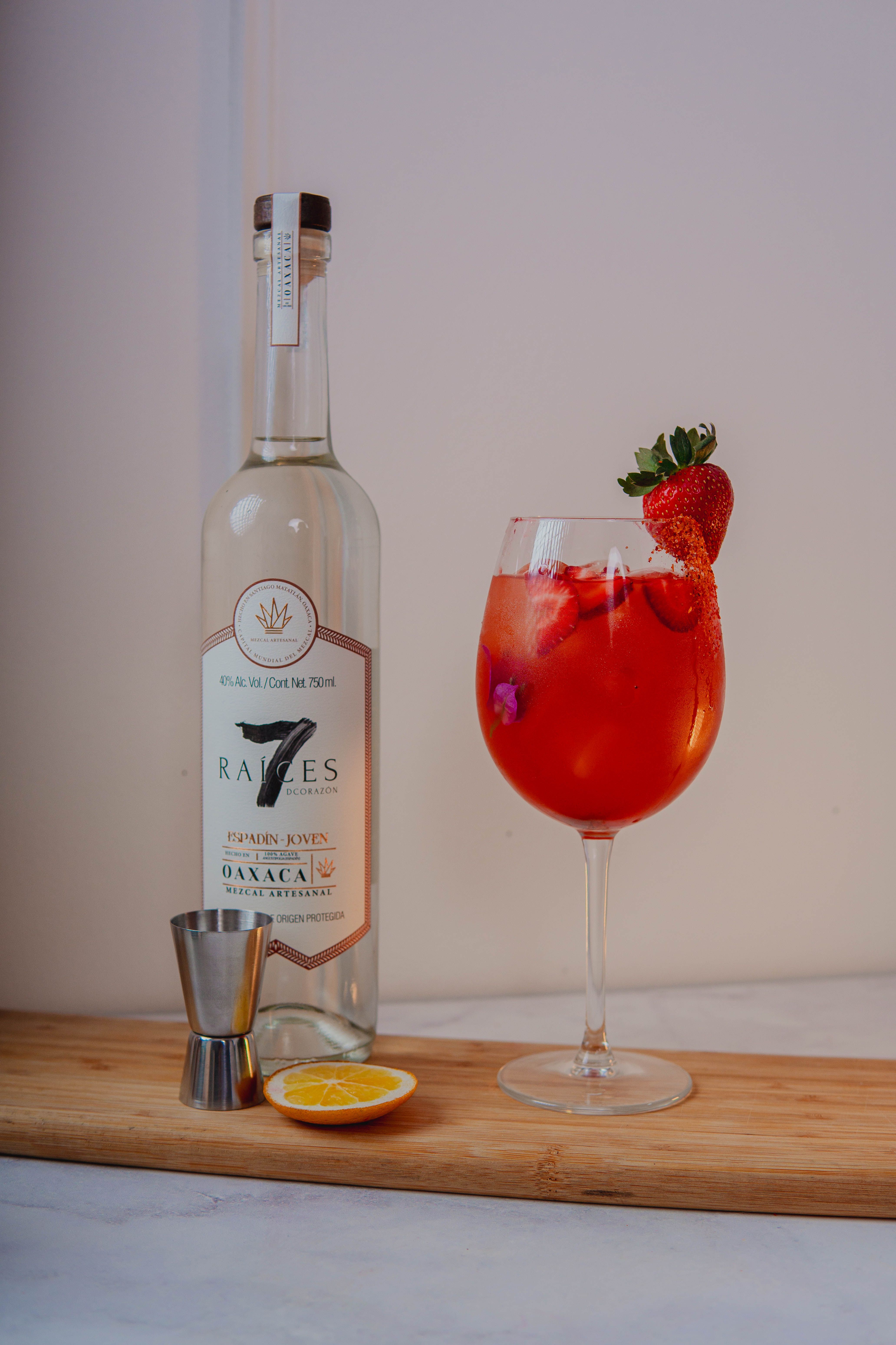 Refreshing Mezcal Cocktail with Fresh Strawberries · Free Stock Photo