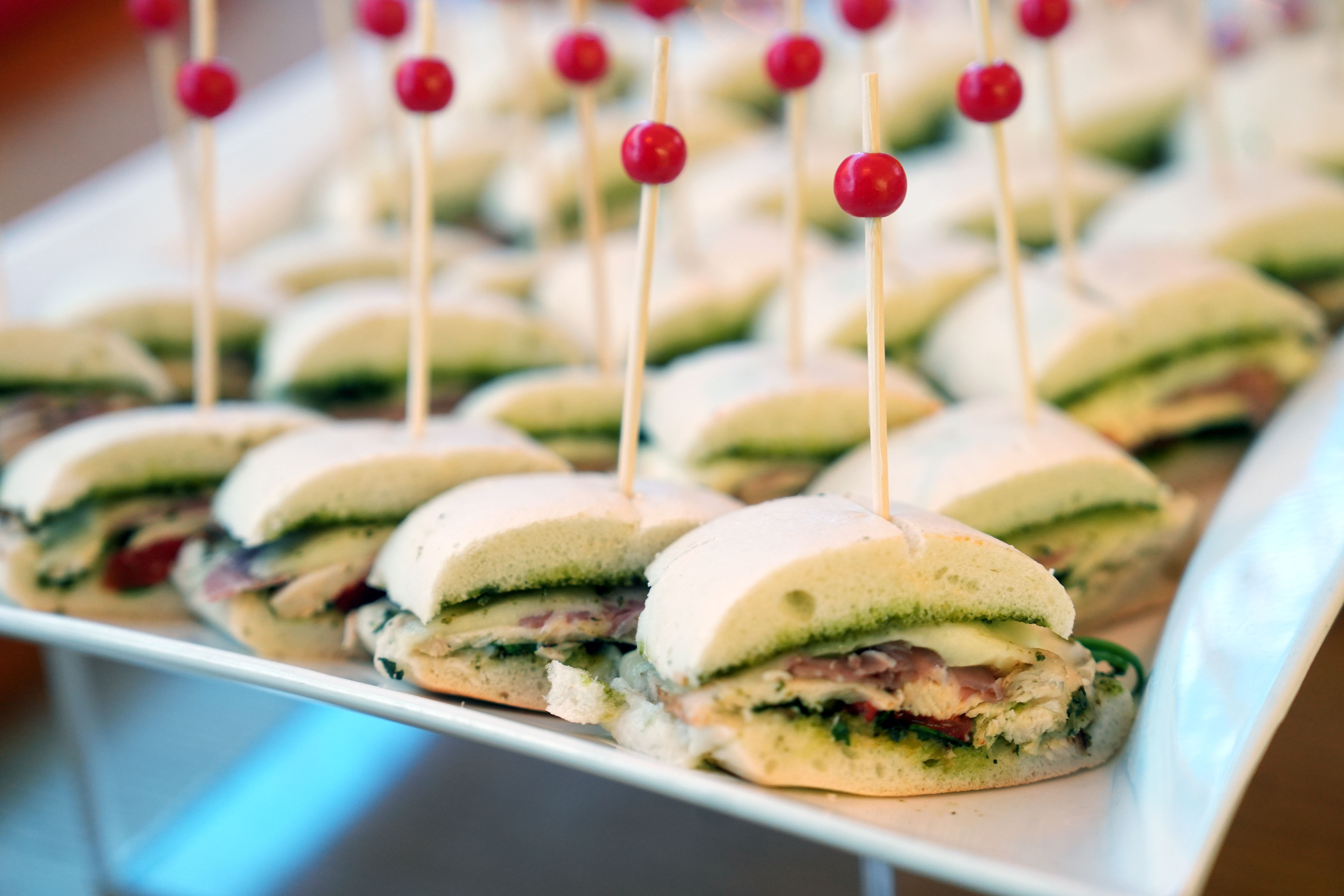 Delicious Mini Sandwich Appetizers with Picks · Free Stock Photo