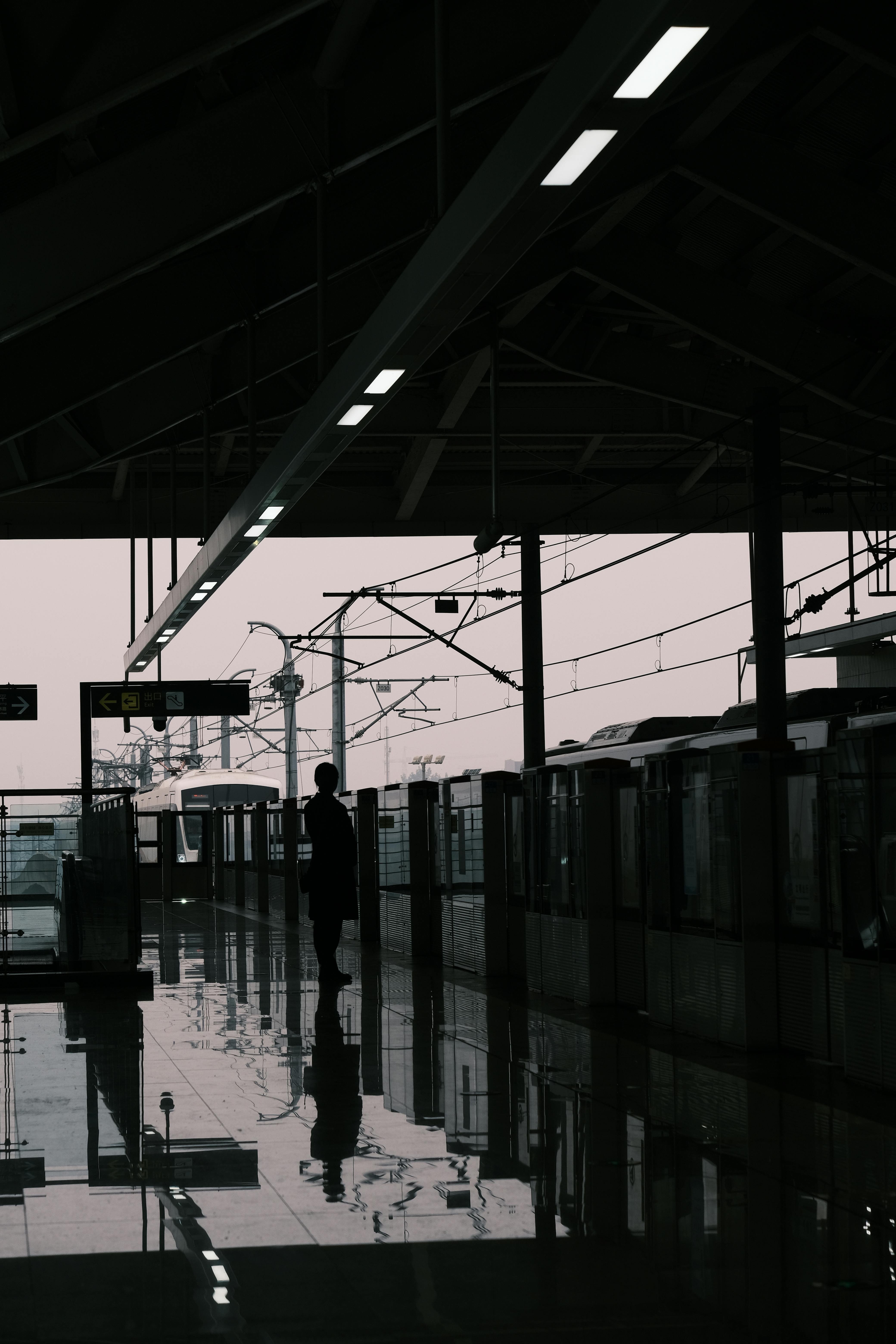 Silhouette at Modern Train Station Platform · Free Stock Photo