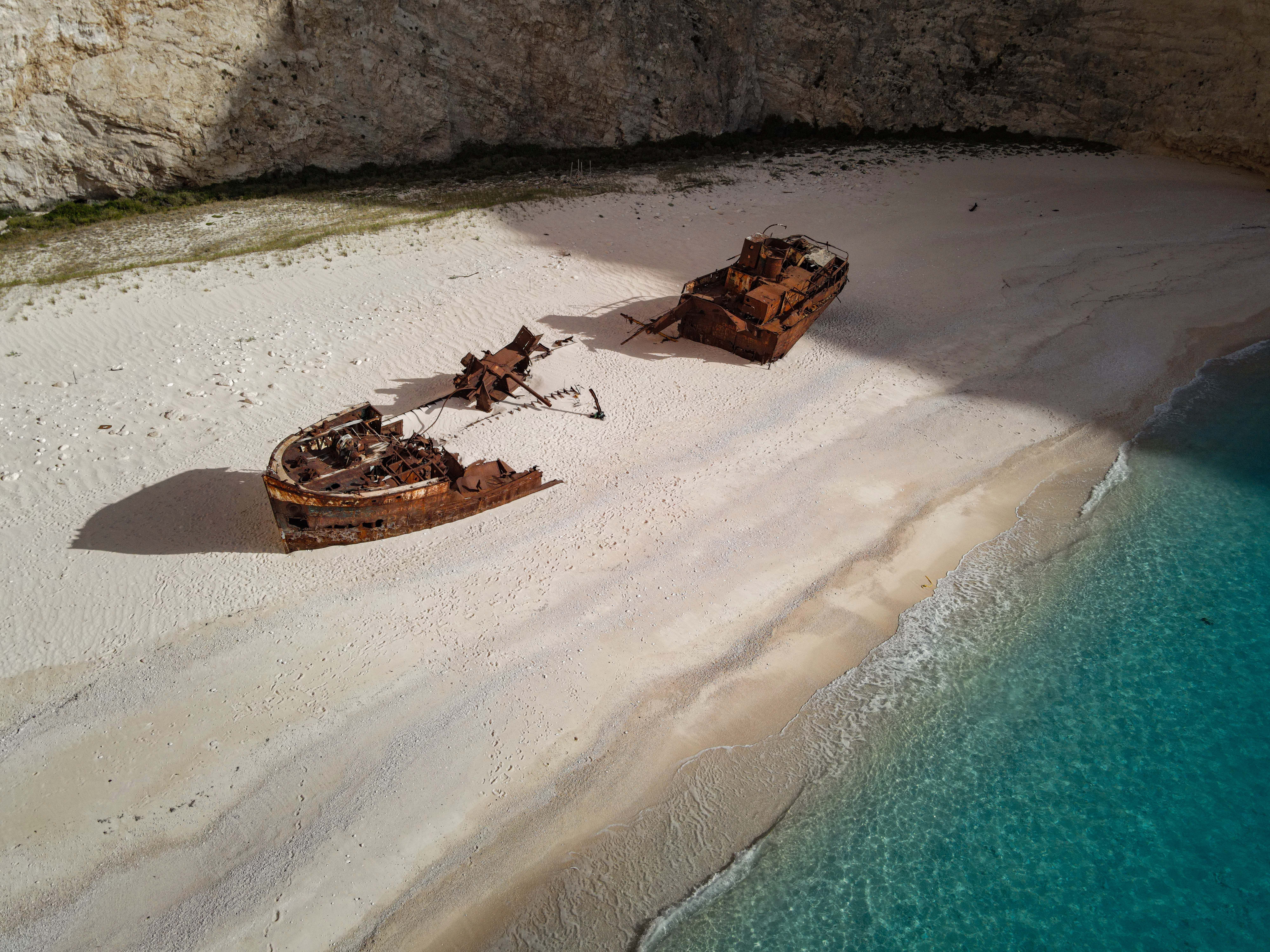 Shipwreck on Navagio Beach in Zakynthos Greece · Free Stock Photo