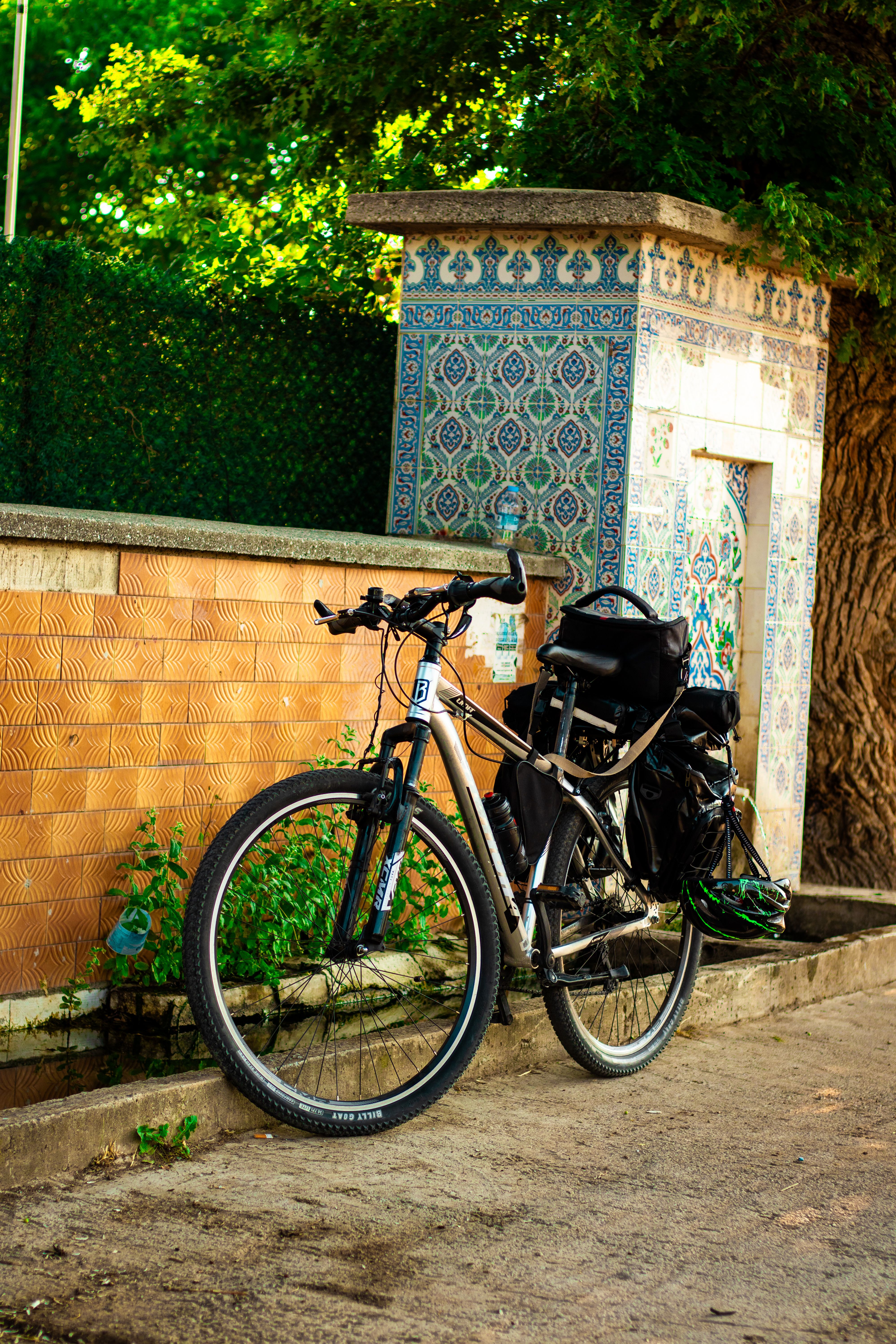 Bicycle Resting by Ornate Wall Outdoors · Free Stock Photo