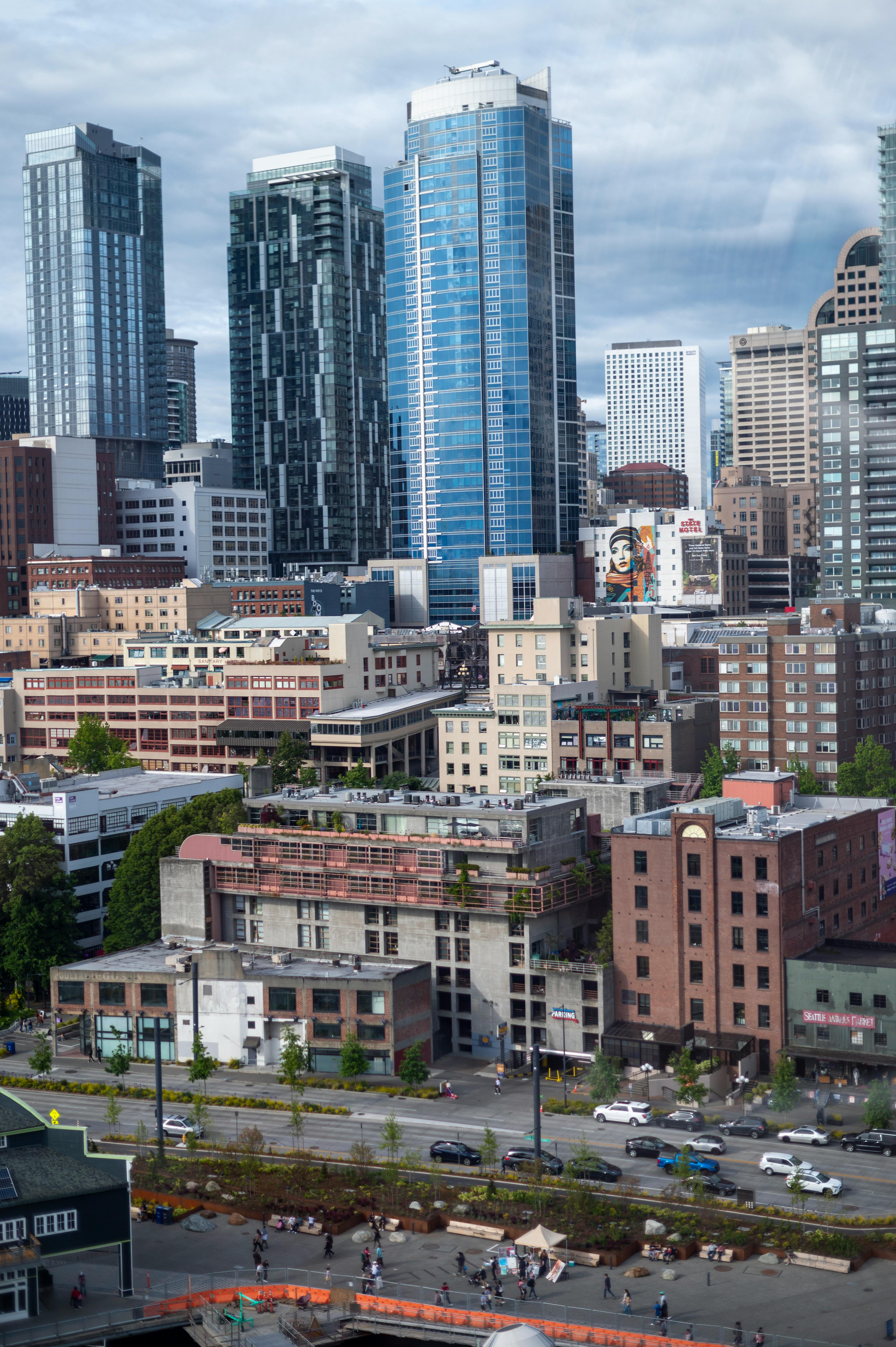 Aerial View of Downtown Seattle Skyline · Free Stock Photo