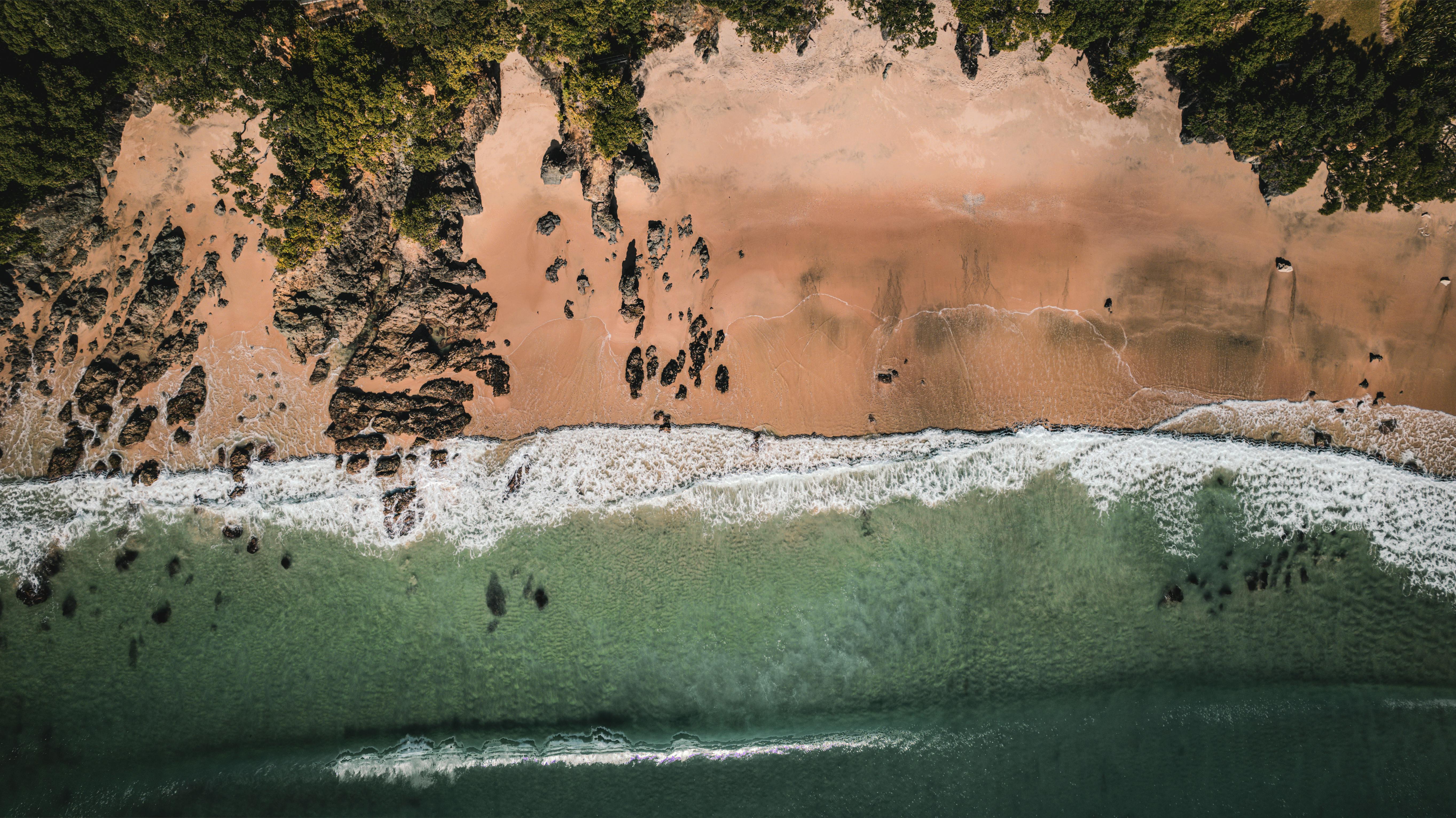 Aerial View of Langs Beach New Zealand Shoreline · Free Stock Photo