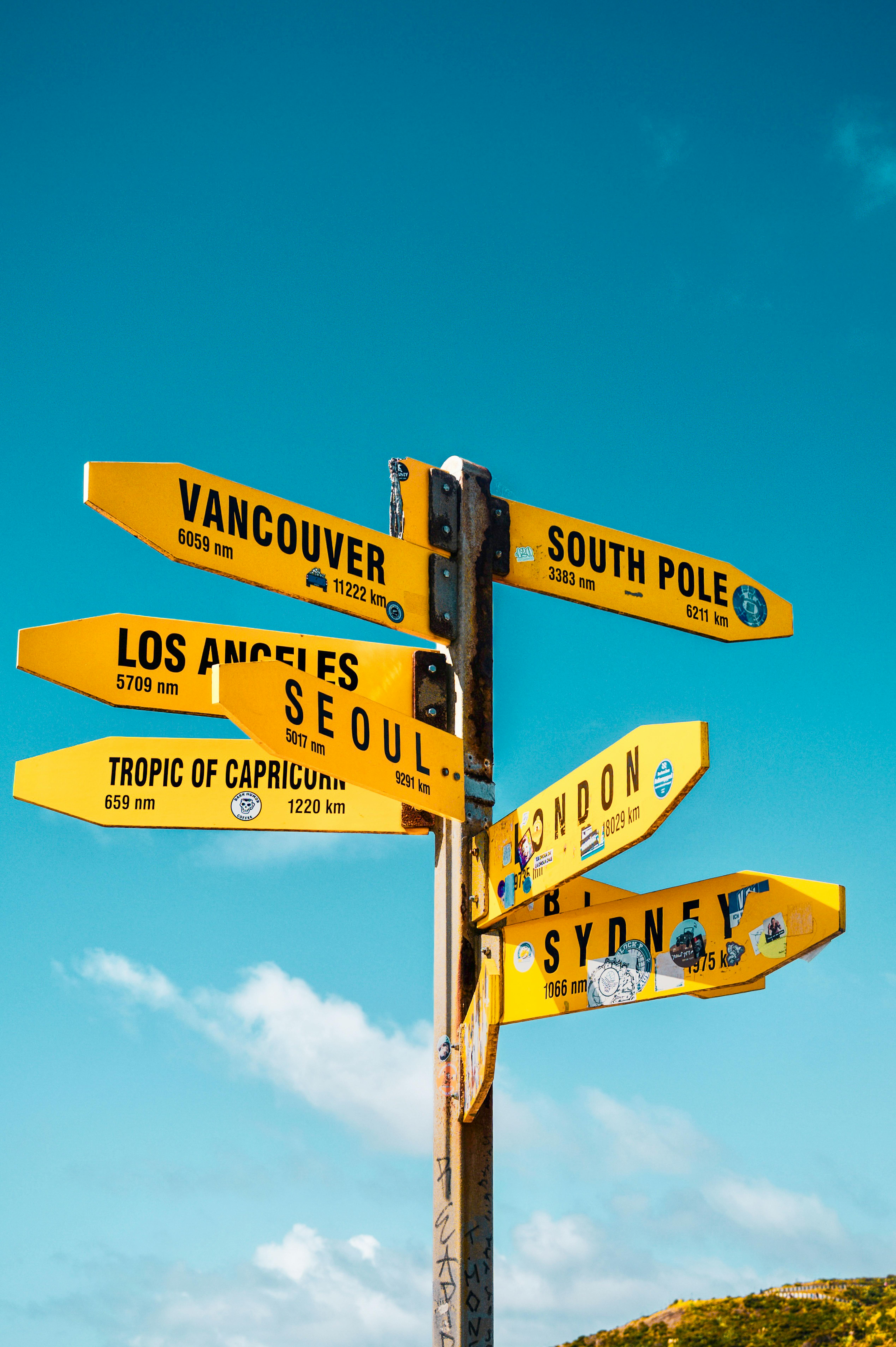 Directional Signpost at Cape Reinga, New Zealand · Free Stock Photo