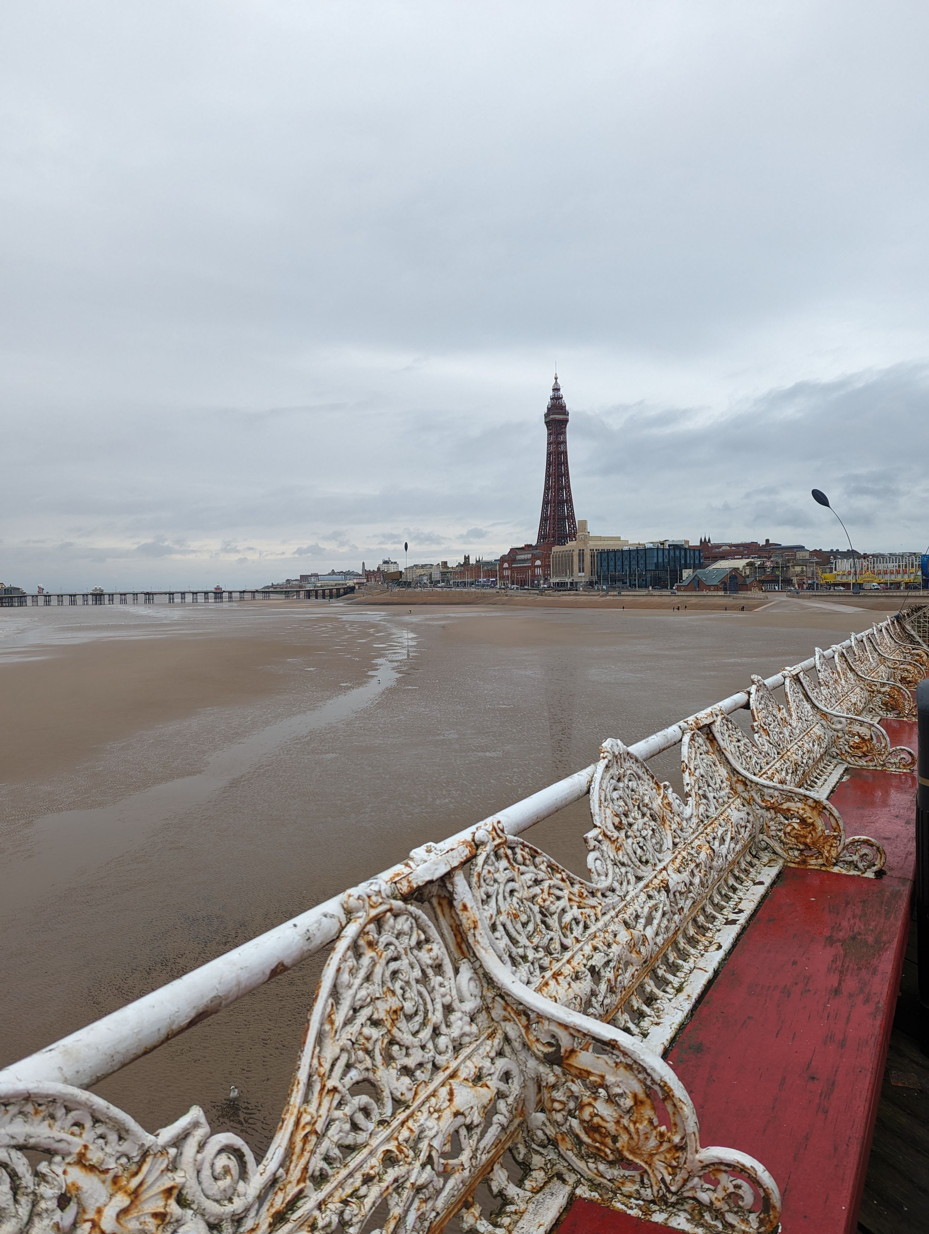 Cloudy View of Blackpool Tower from Promenade · Free Stock Photo