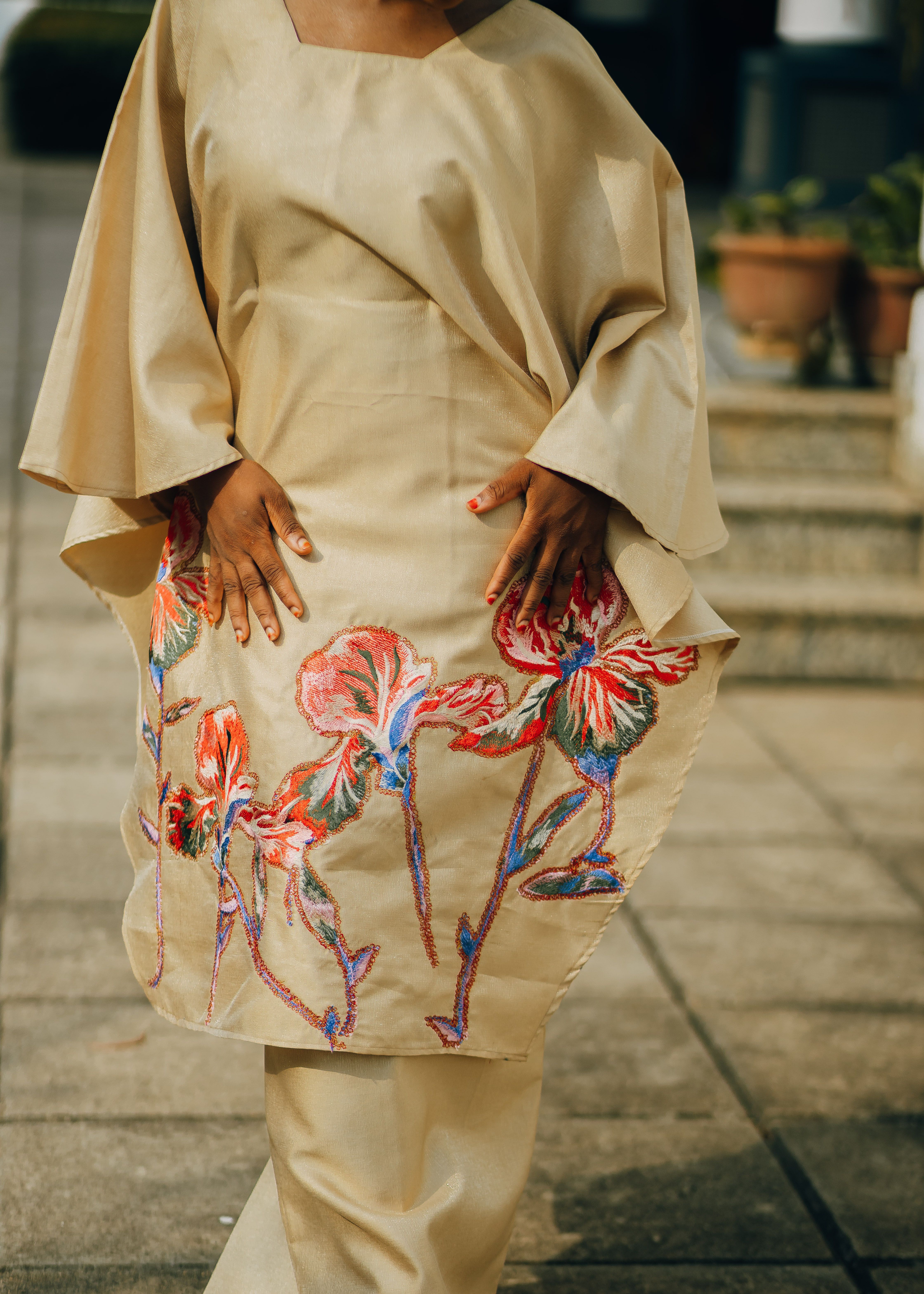 Elegant Traditional Dress with Floral Embroidery · Free Stock Photo