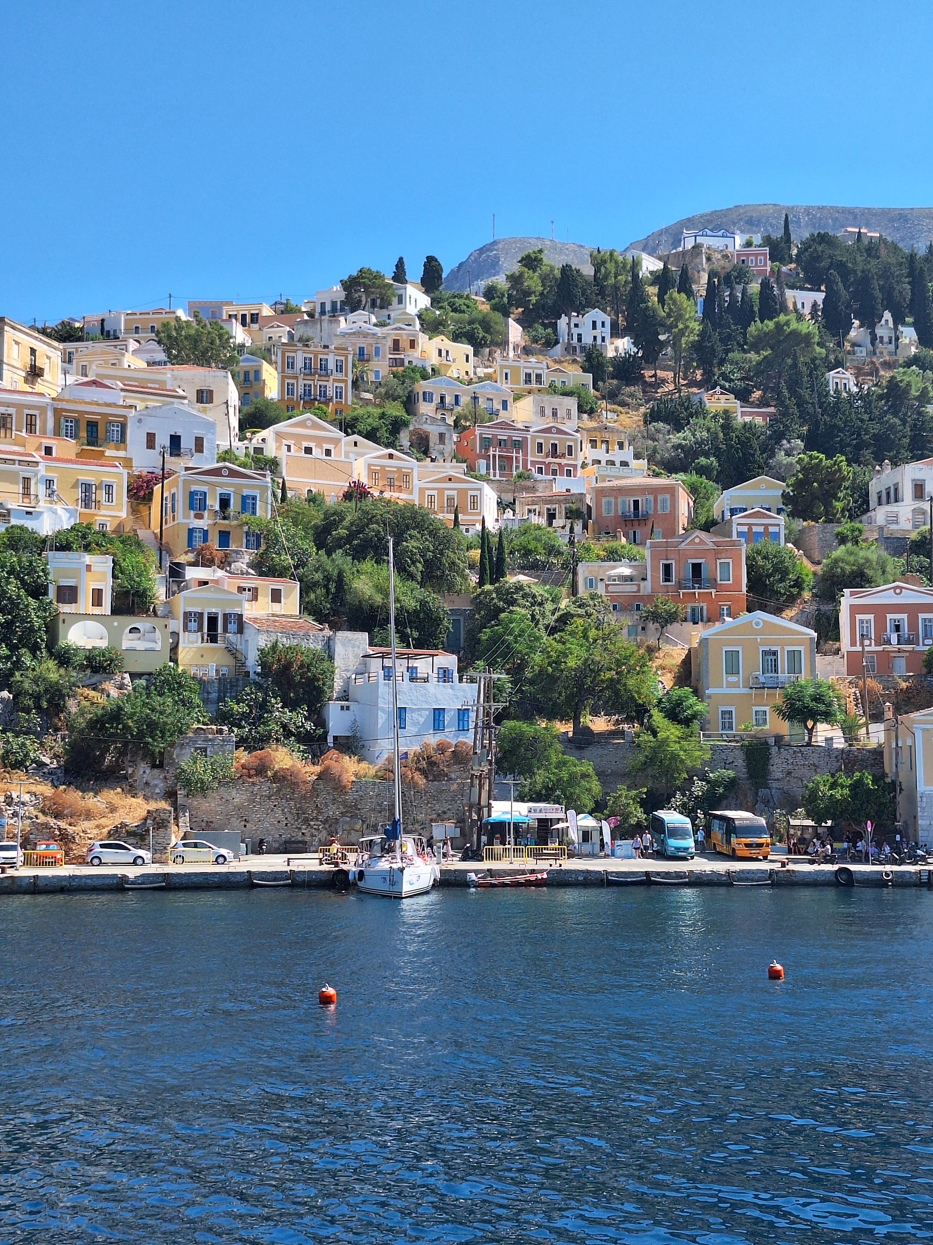 Colorful Houses on Symi Island's Coastline · Free Stock Photo