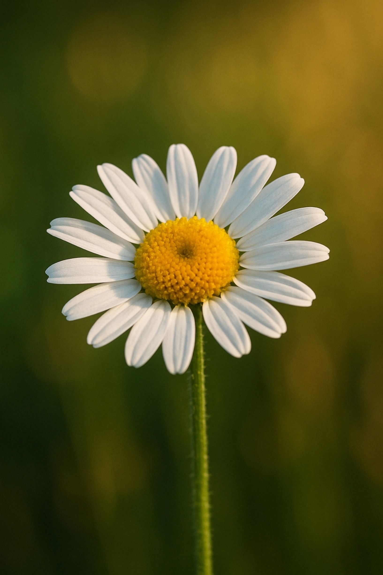 Beautiful Single Daisy in Sunlit Field · Free Stock Photo