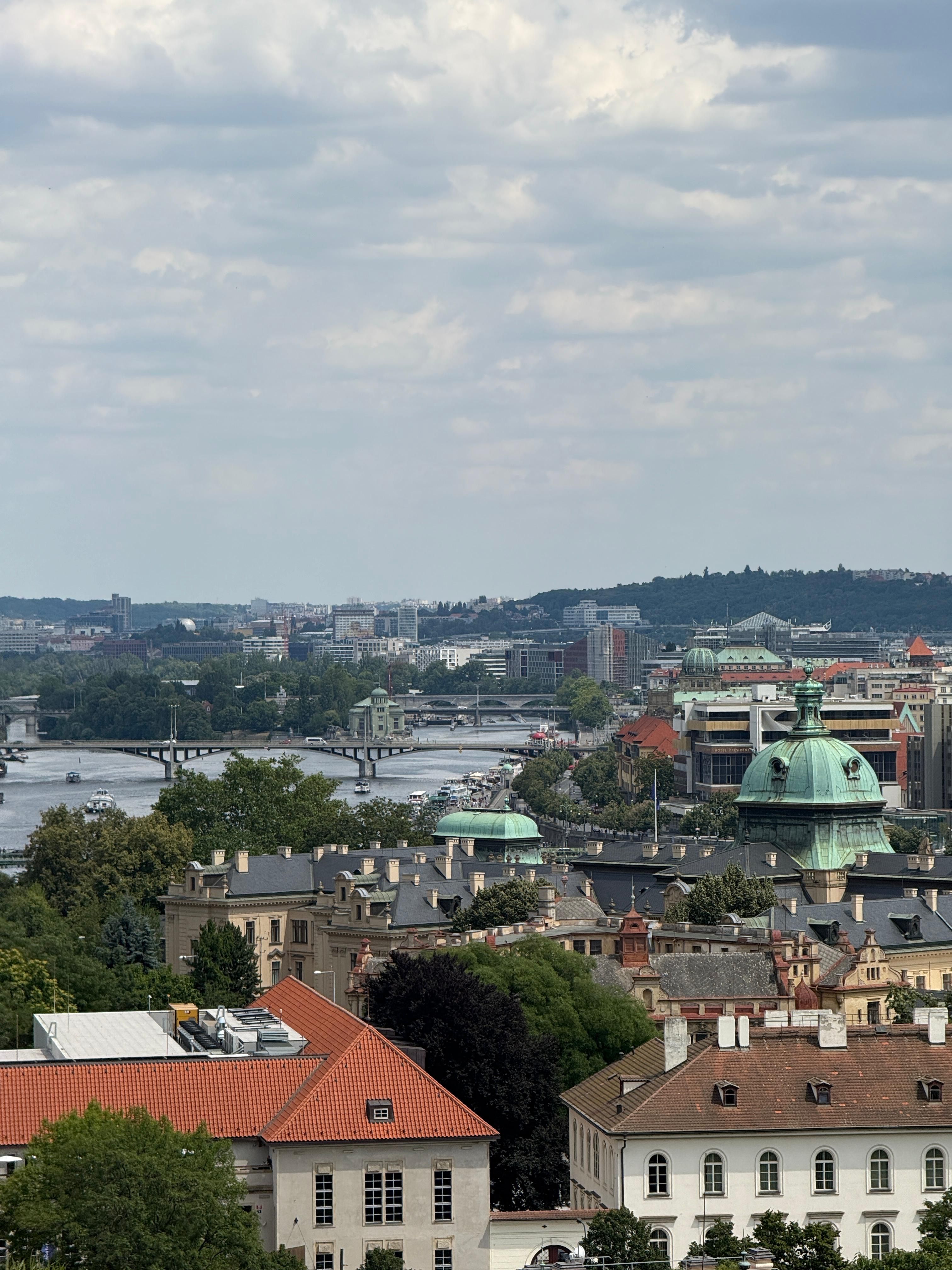 Scenic View of Prague Cityscape with Vltava River · Free Stock Photo