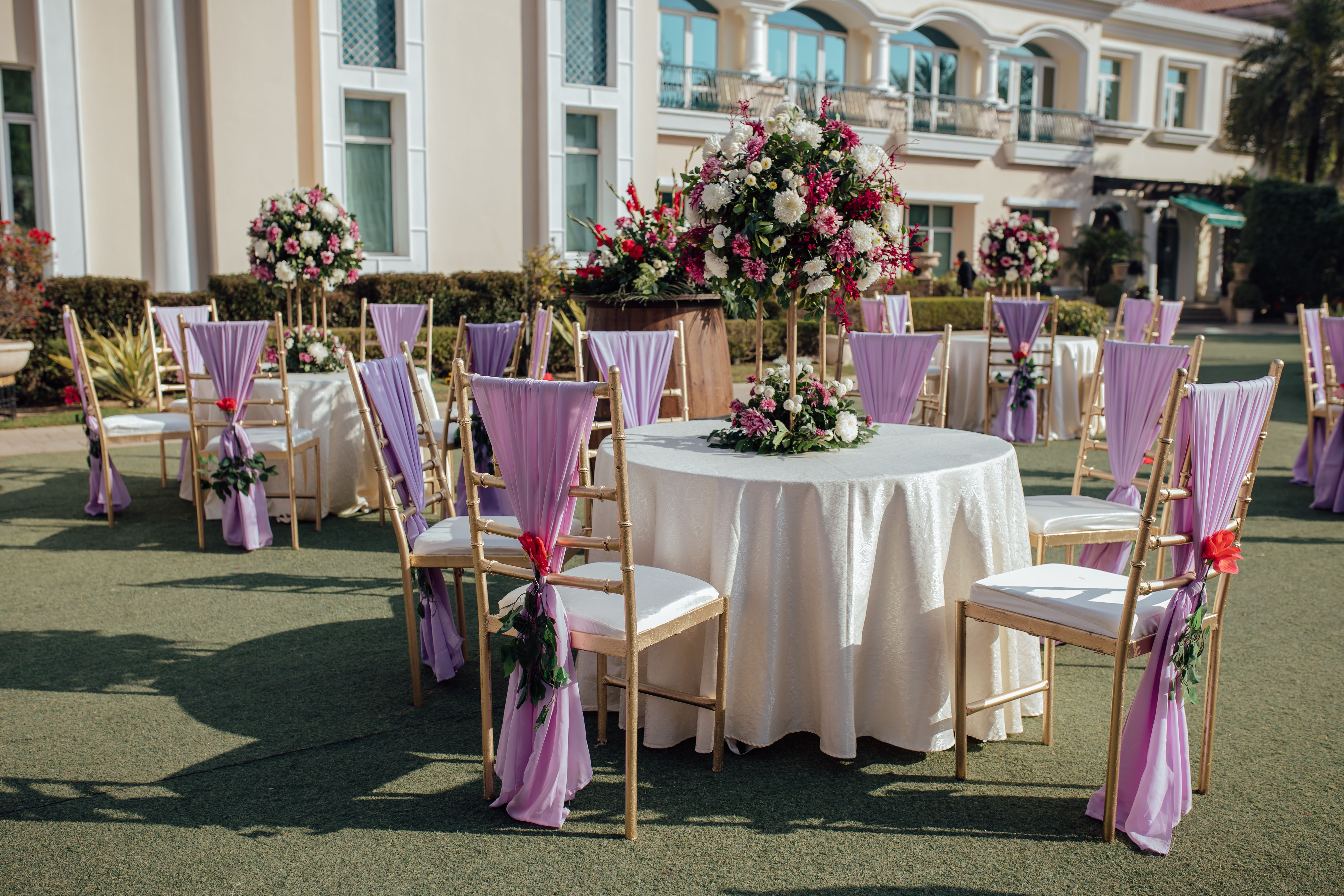 Elegant Outdoor Wedding Reception Setup with Floral Decor · Free Stock ...