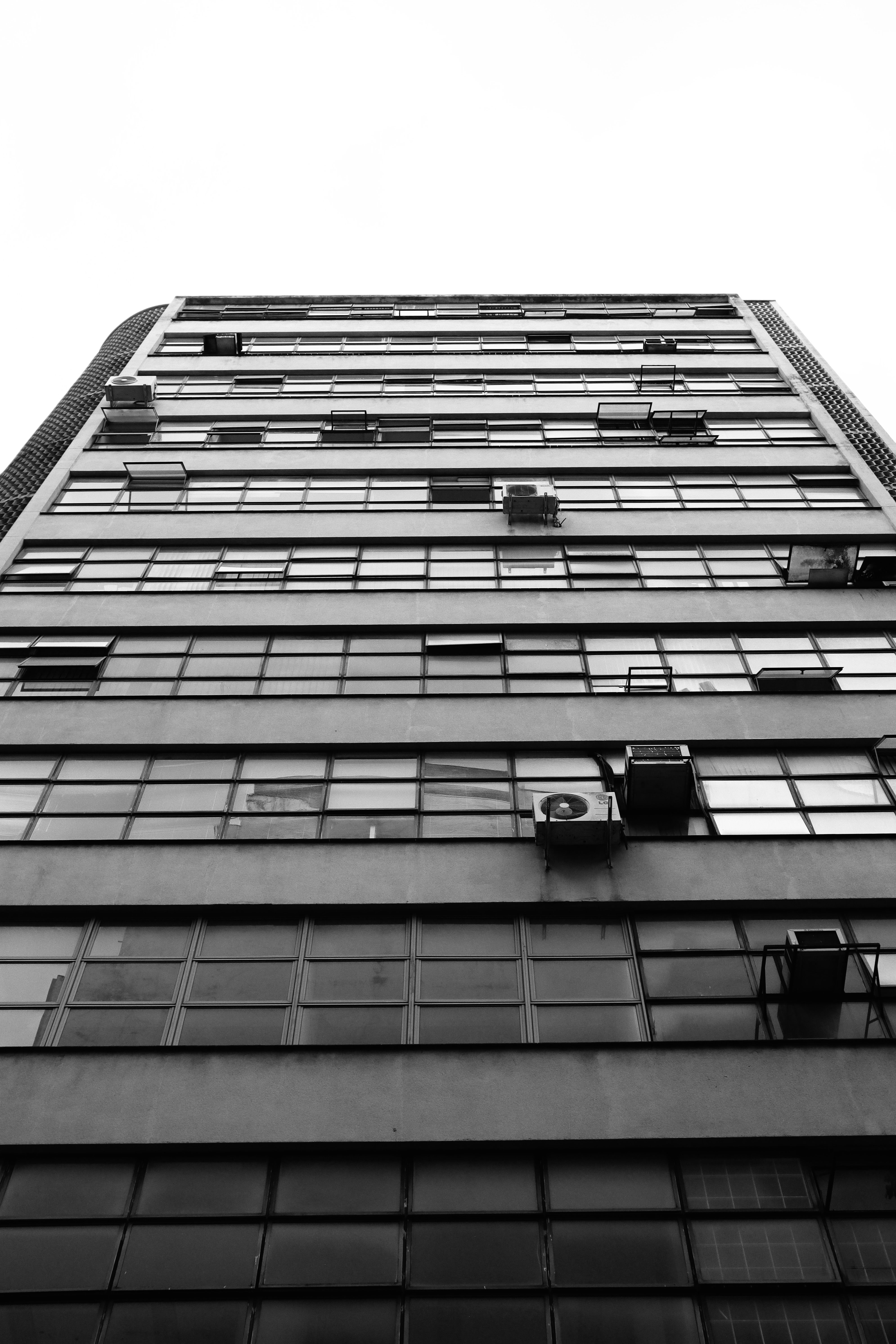 Black and White Urban Building Facade Perspective · Free Stock Photo