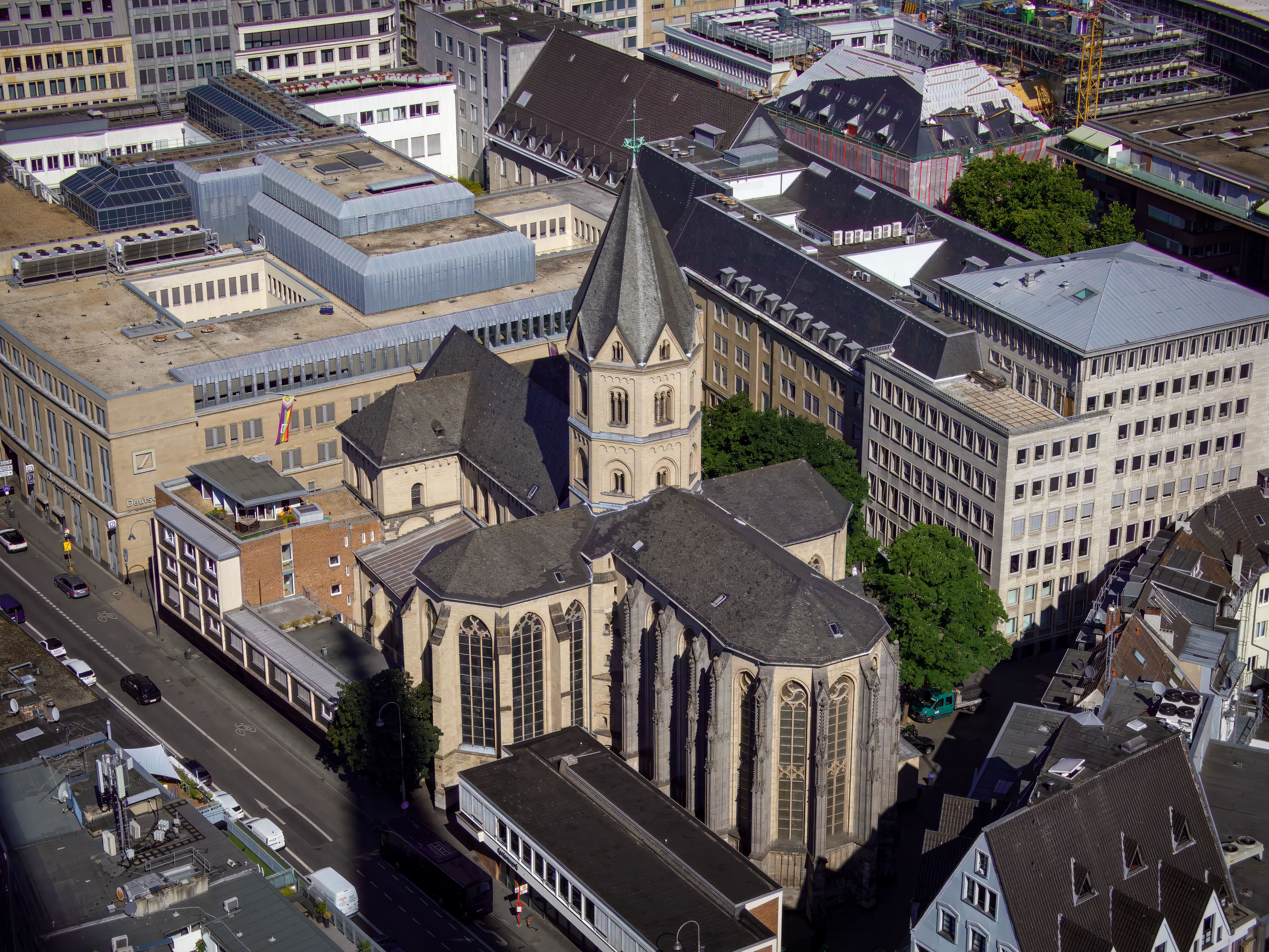 Aerial View of Historic Church in Urban Setting · Free Stock Photo