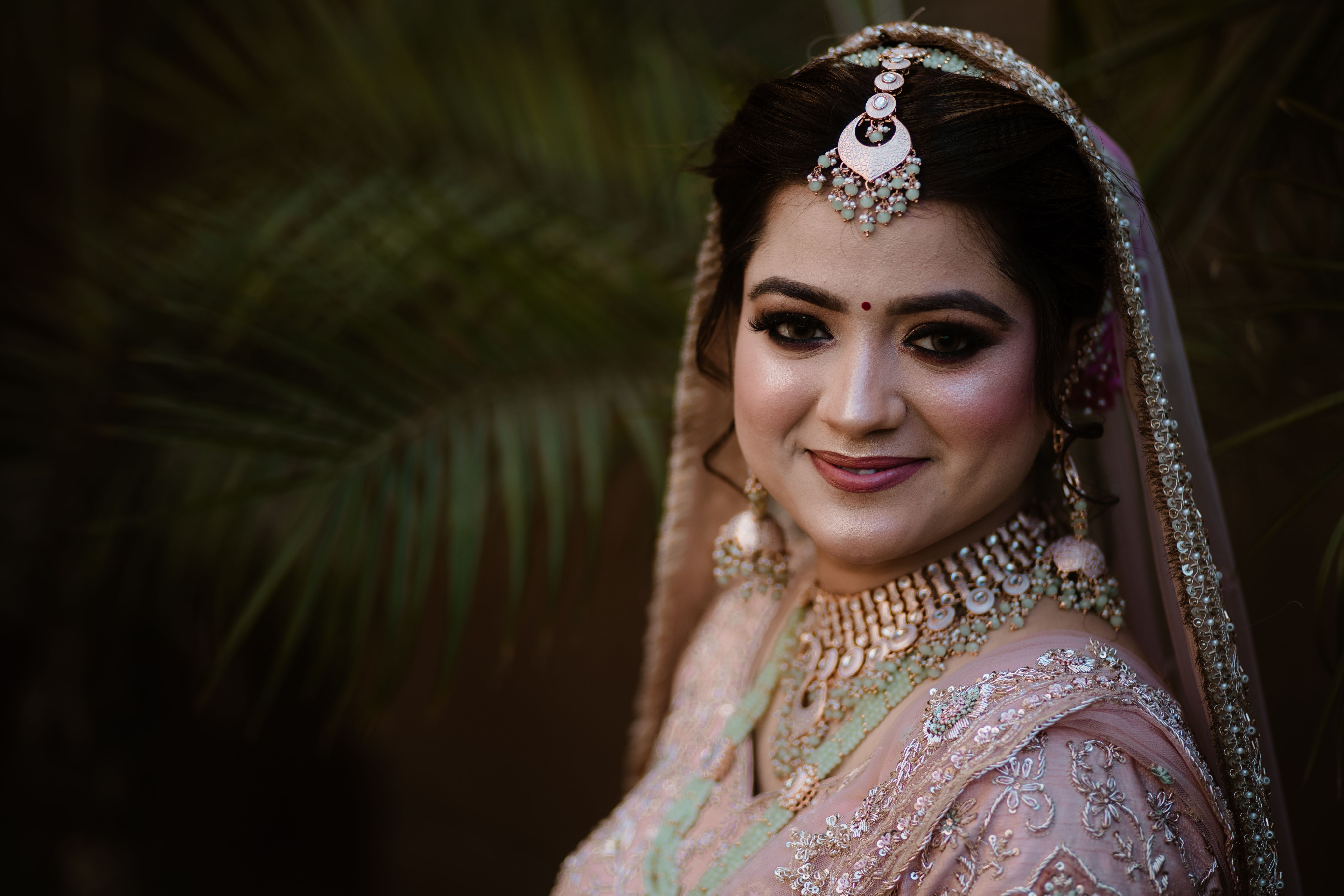 Elegant Bridal Portrait in Traditional Attire · Free Stock Photo