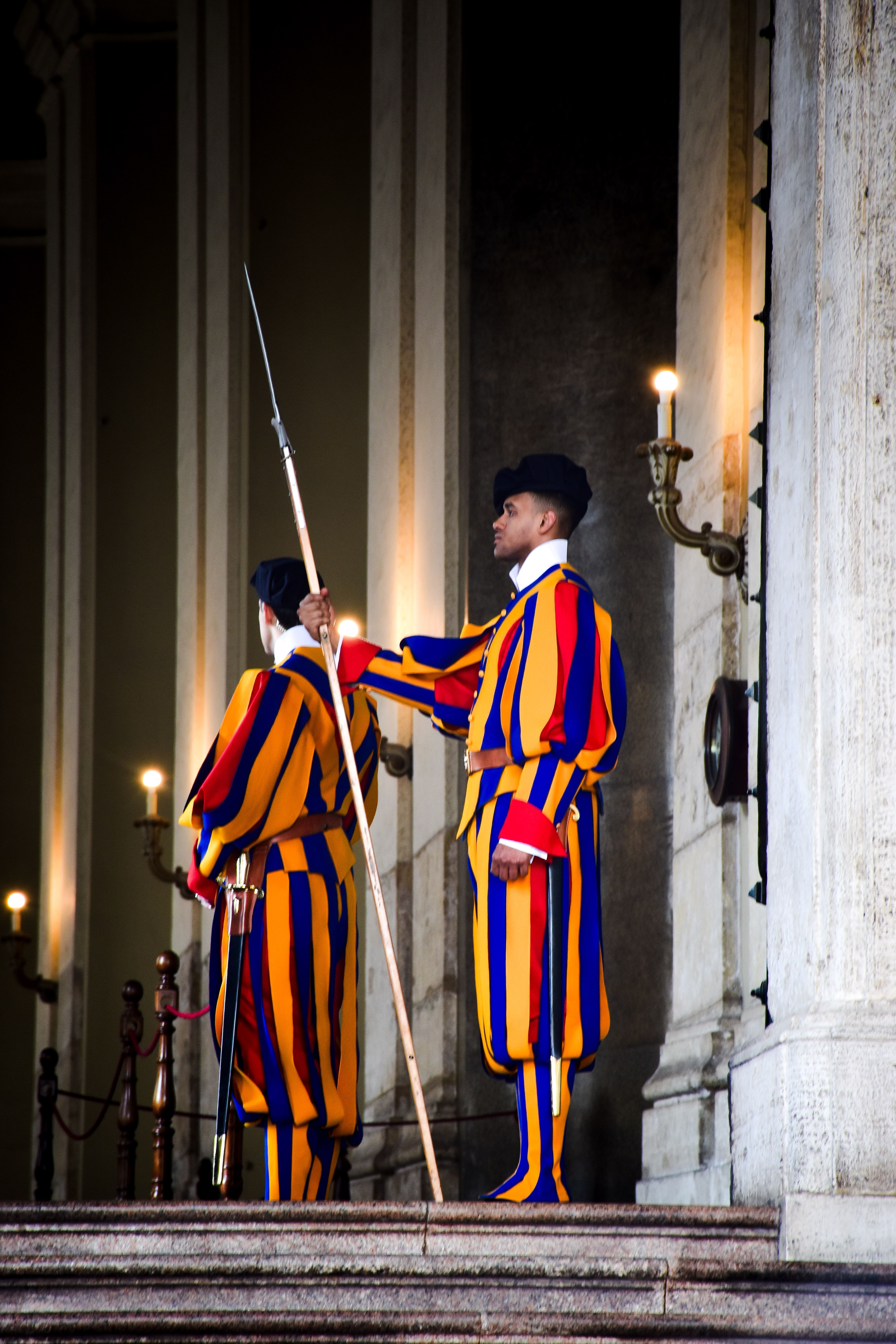 Swiss Guards on Duty at Vatican Entrance · Free Stock Photo
