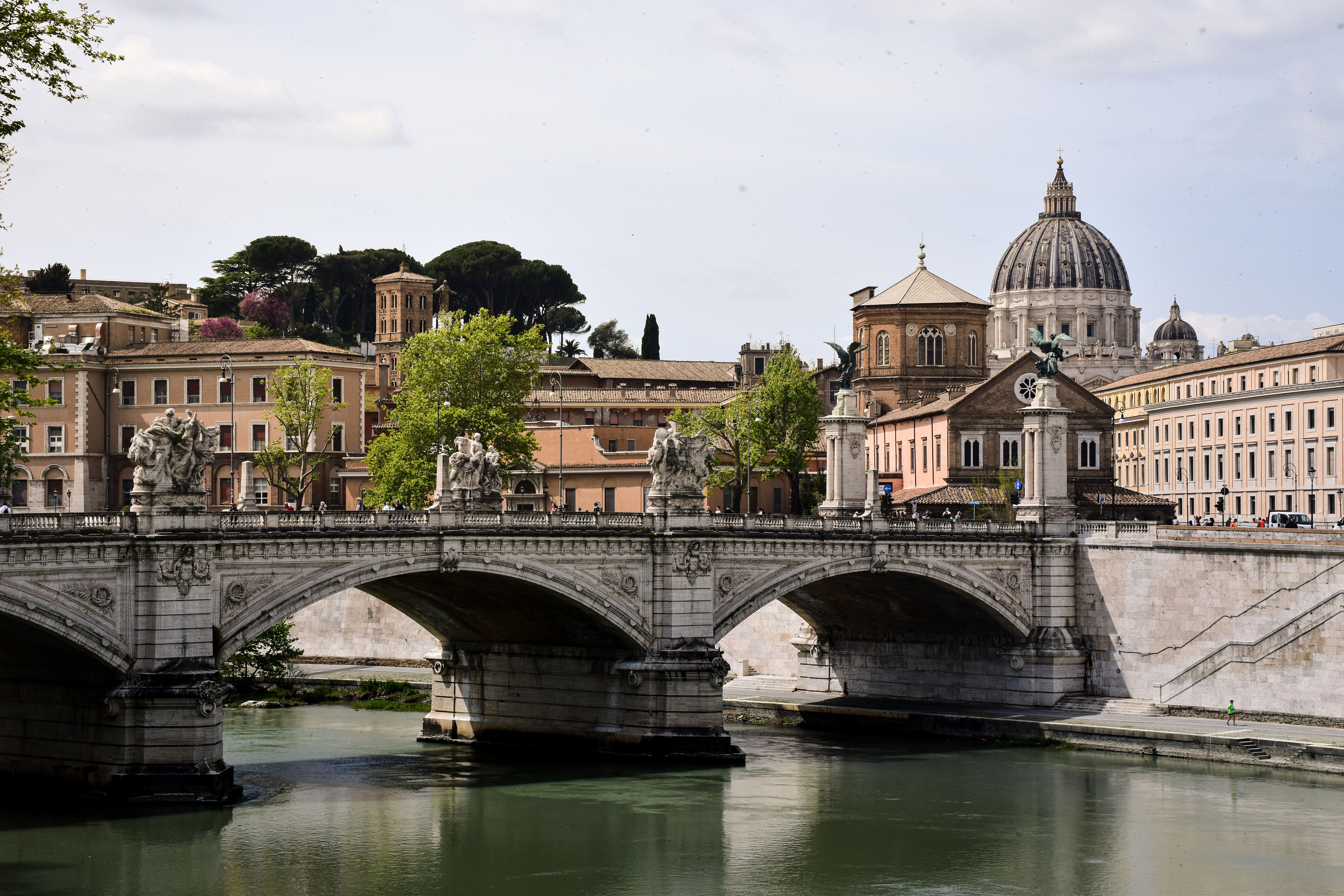 St. Peter's Basilica and Ponte Sant'Angelo View · Free Stock Photo