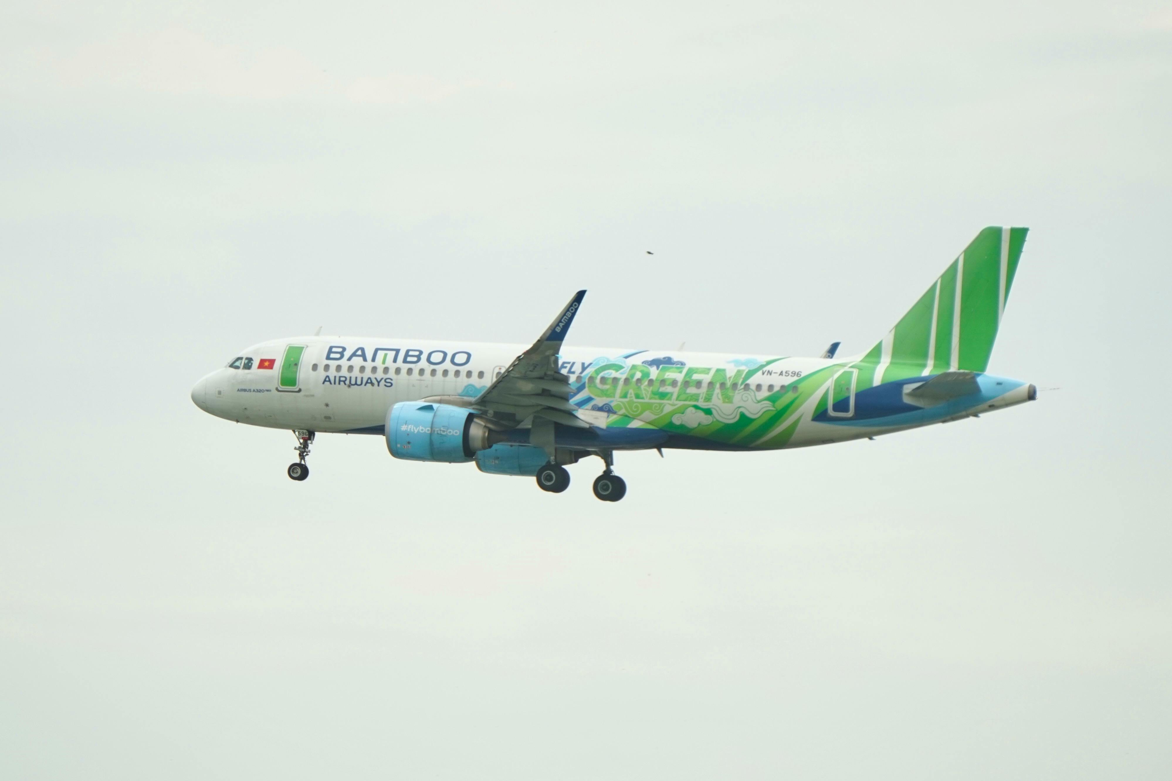 Bamboo Airways Eco-Friendly Aircraft in Flight · Free Stock Photo